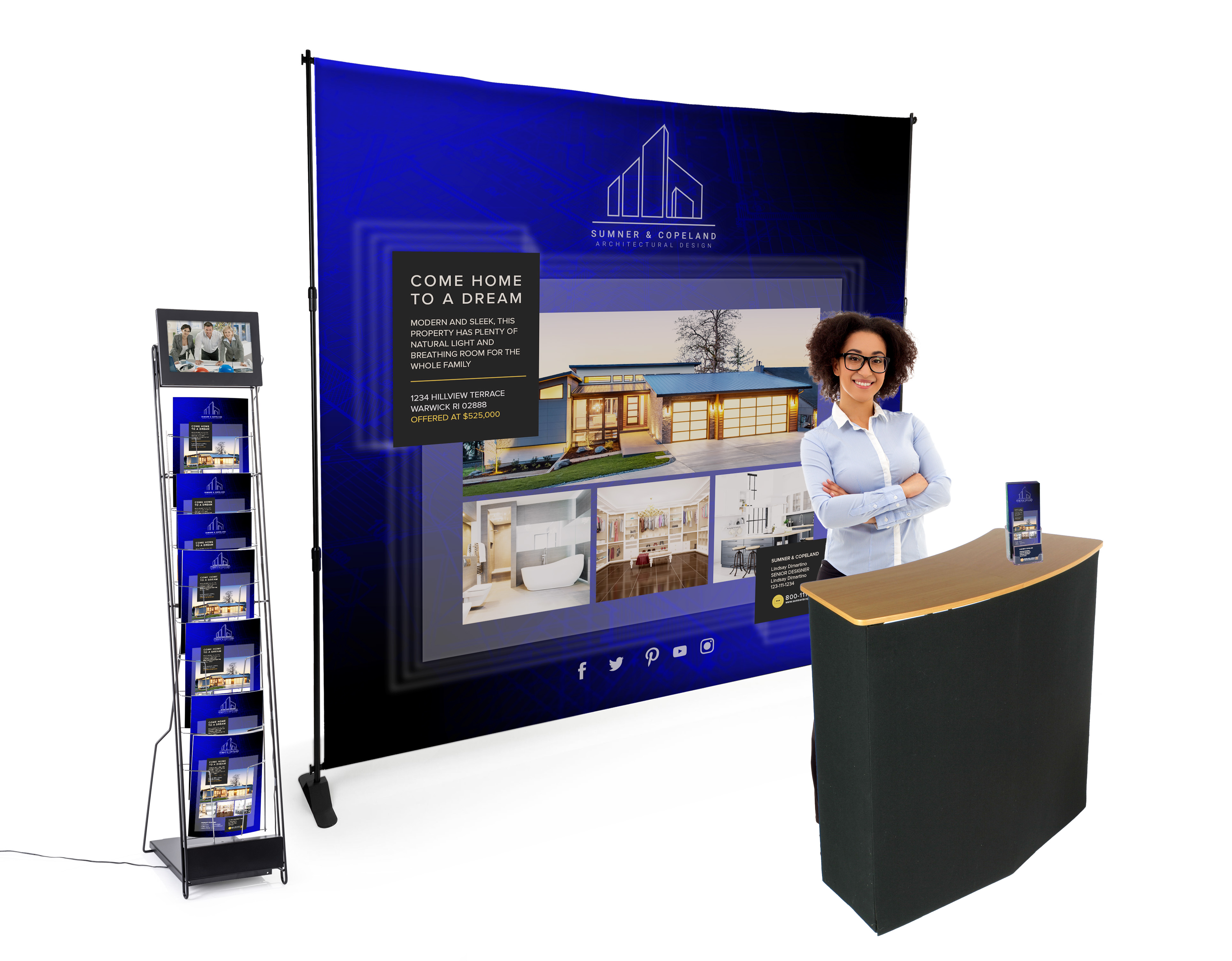 Step and Repeat Promo Booth Kit | 4-Piece Portable Kit | Displays2Go