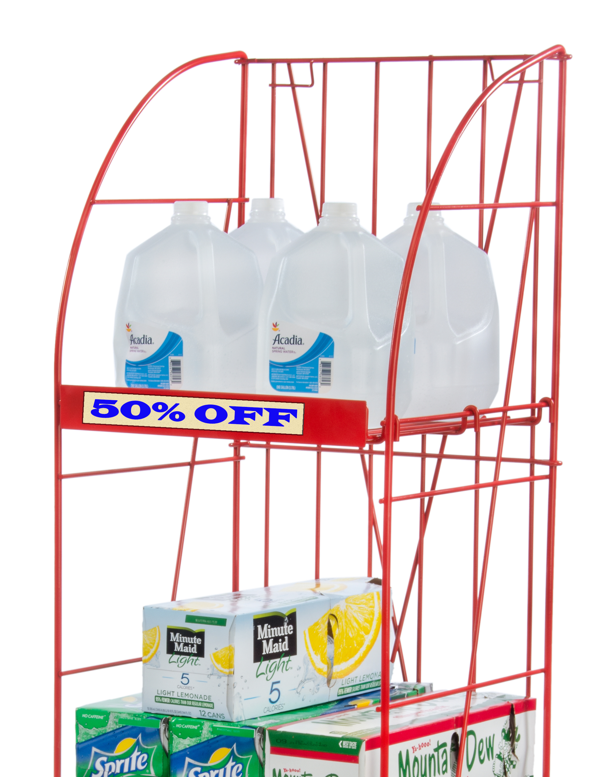 Beverage Display Rack | Glossy Red Finish | Displays2Go