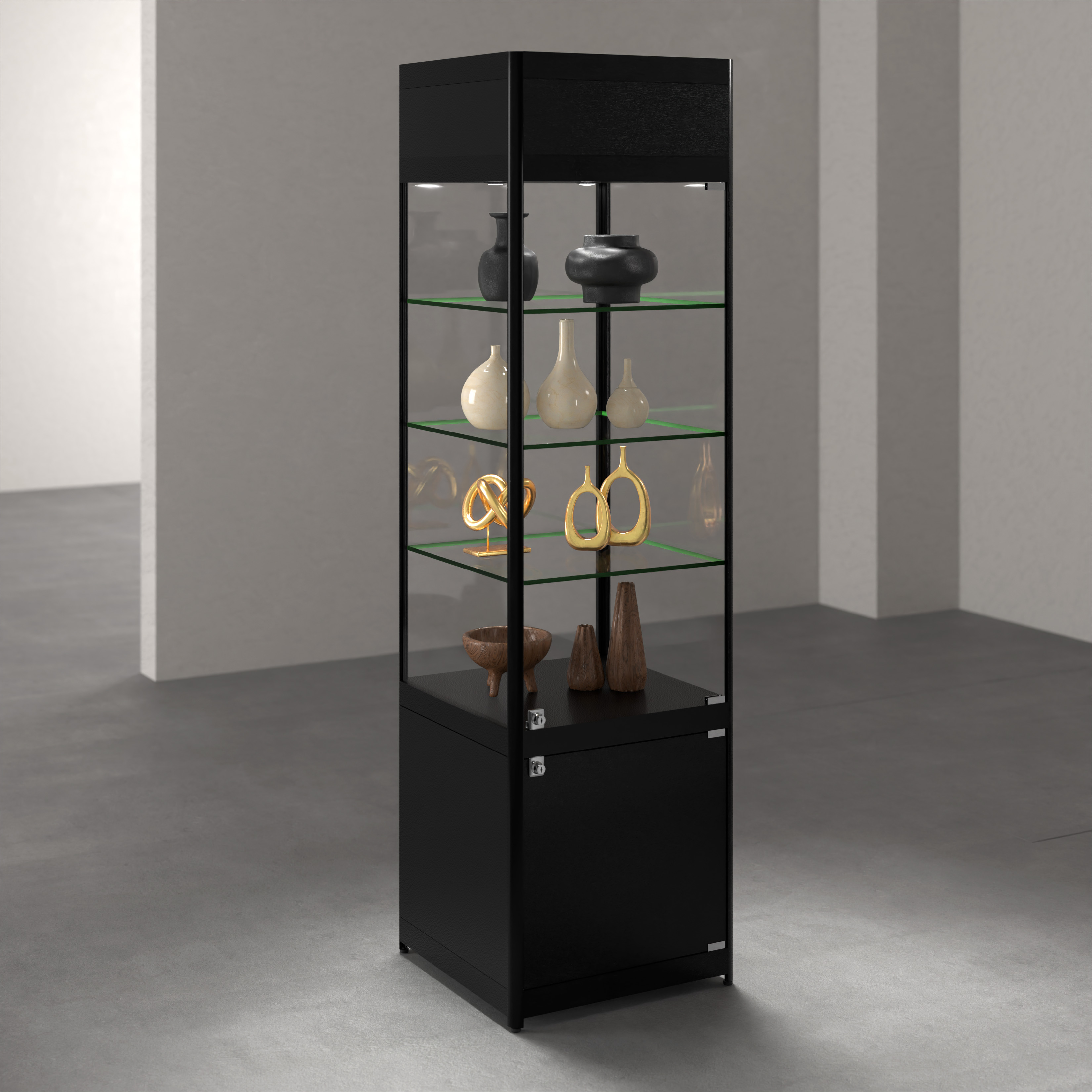 LED Retail Tower | Tempered Glass Shelves | Displays2Go