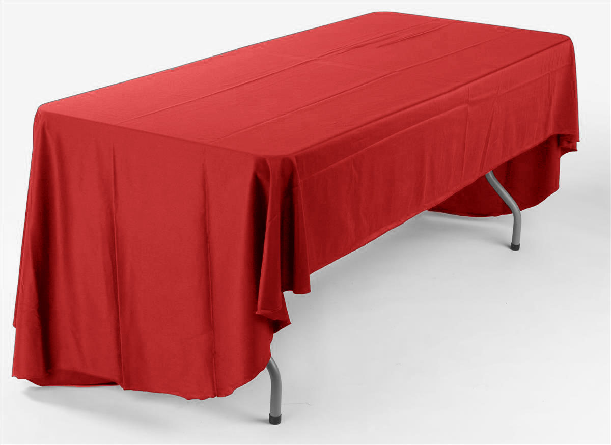 Red Table Cover Provides 3 Sides Coverage Used For 6'x30"x30" Table ...