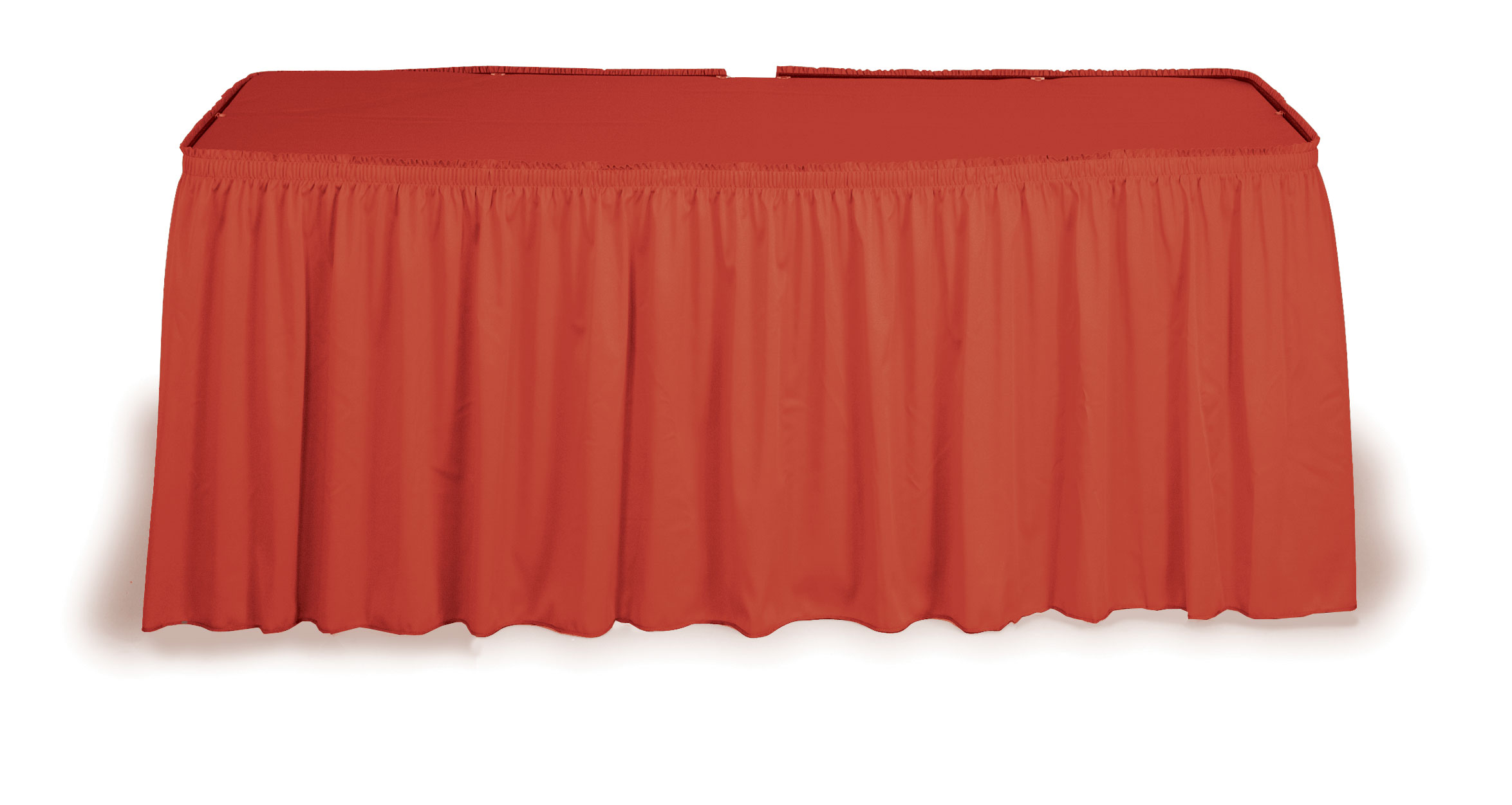 Red Table Cover Set With Shirred Skirting For 6' & 8' Tables | Displays2Go