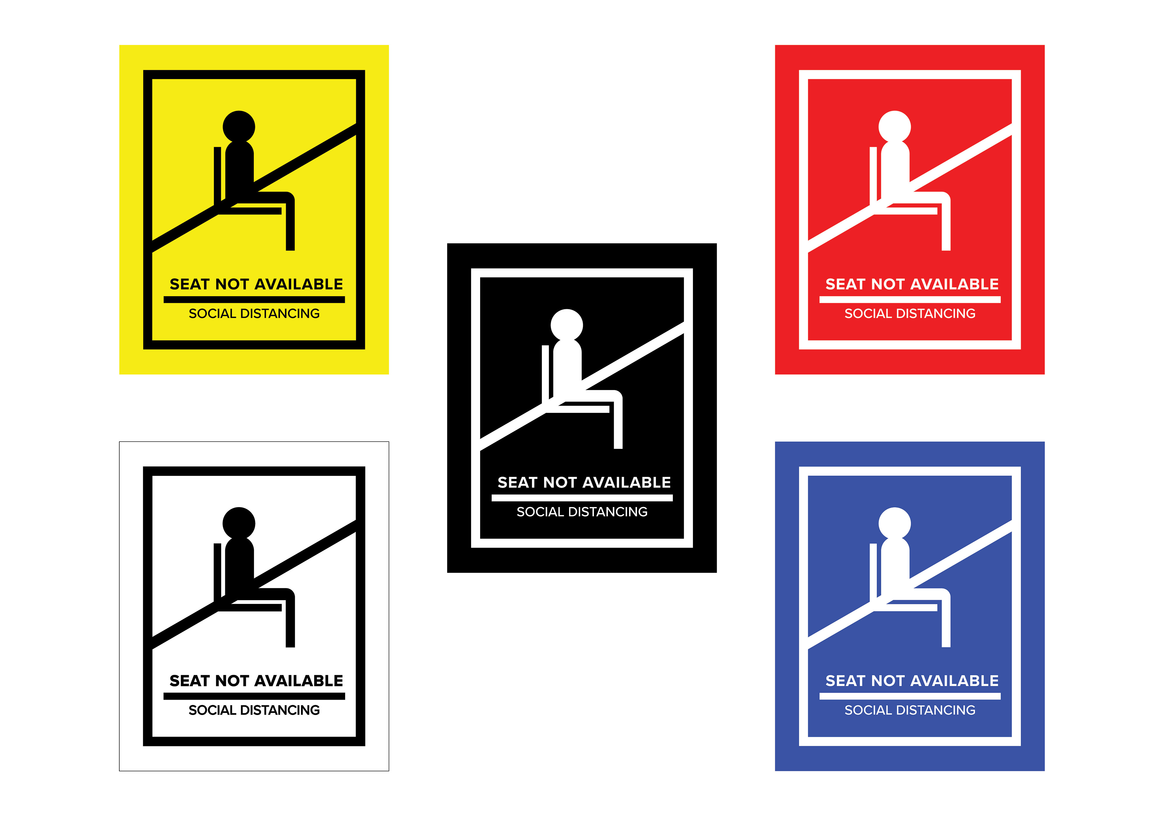 Social Distancing Seat Markers| Low-Tack Material | Displays2Go