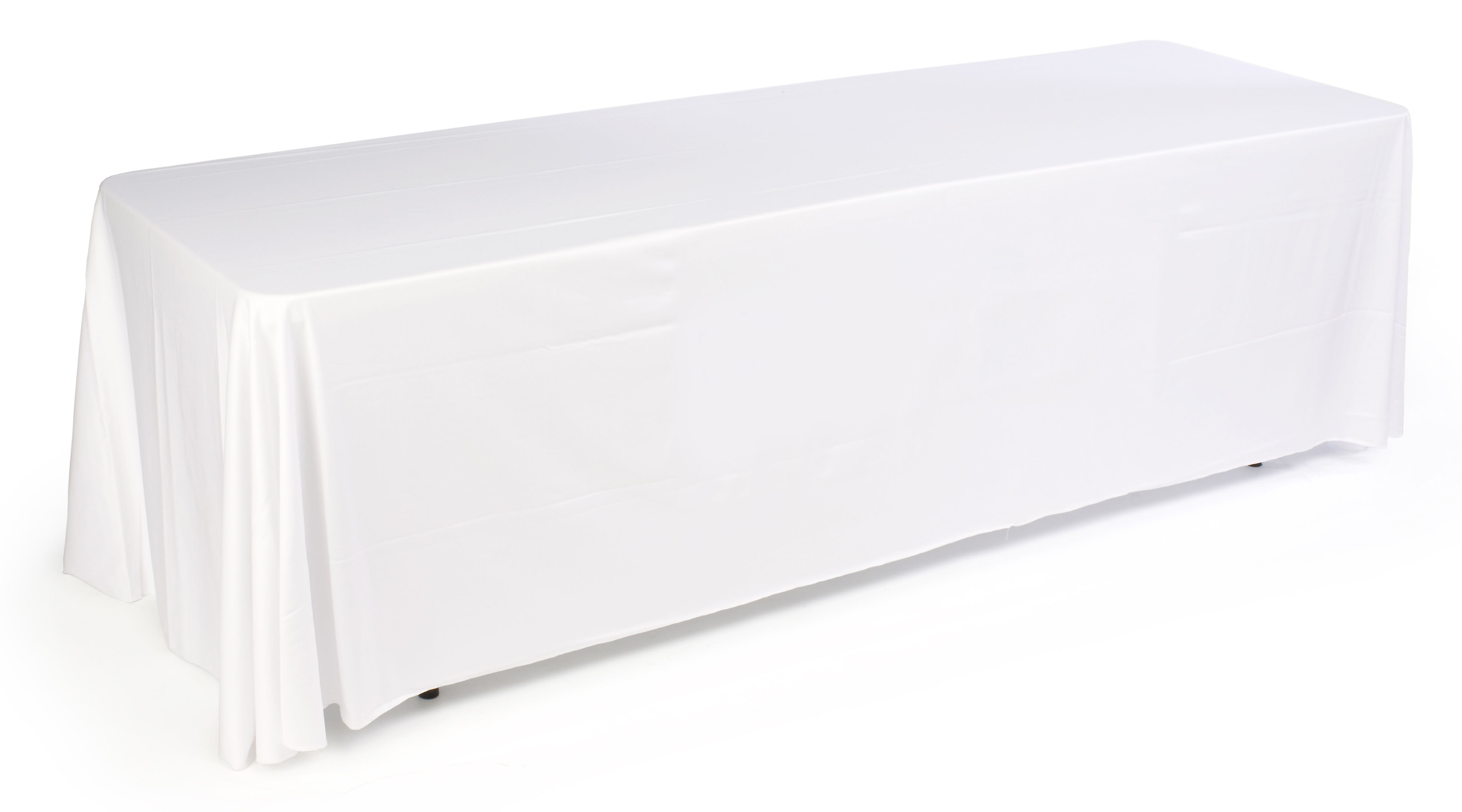 3-Sided White Table Cover | Fits 8 Foot Long Tables | Displays2Go