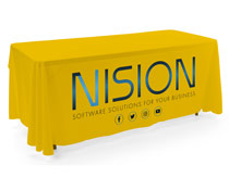 Trade Show Table Covers | Plain & Branded Tablecloths | Displays2go