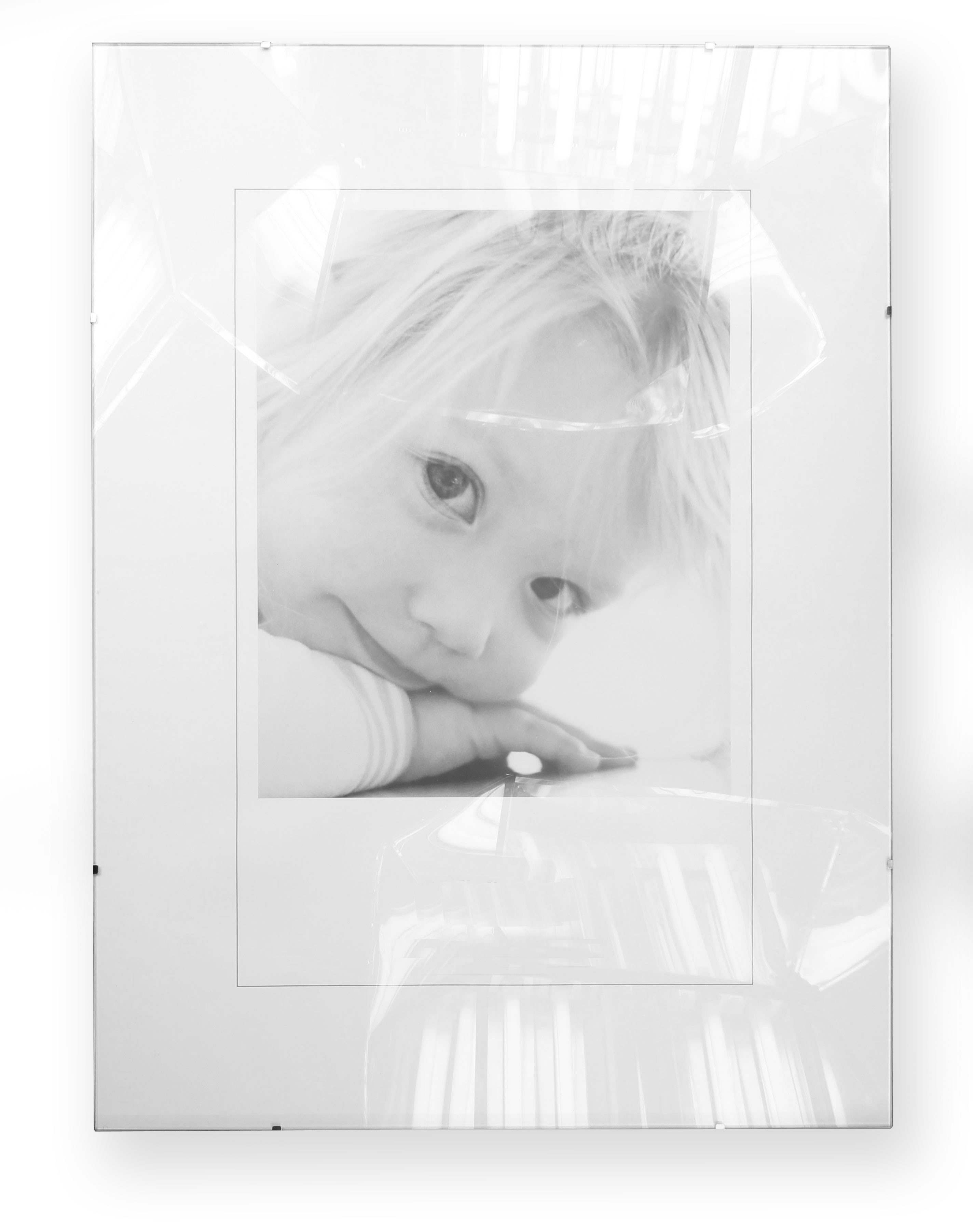 18 x 24 Frameless Glass Clip Picture Frame - Wall Mounting | Displays2Go