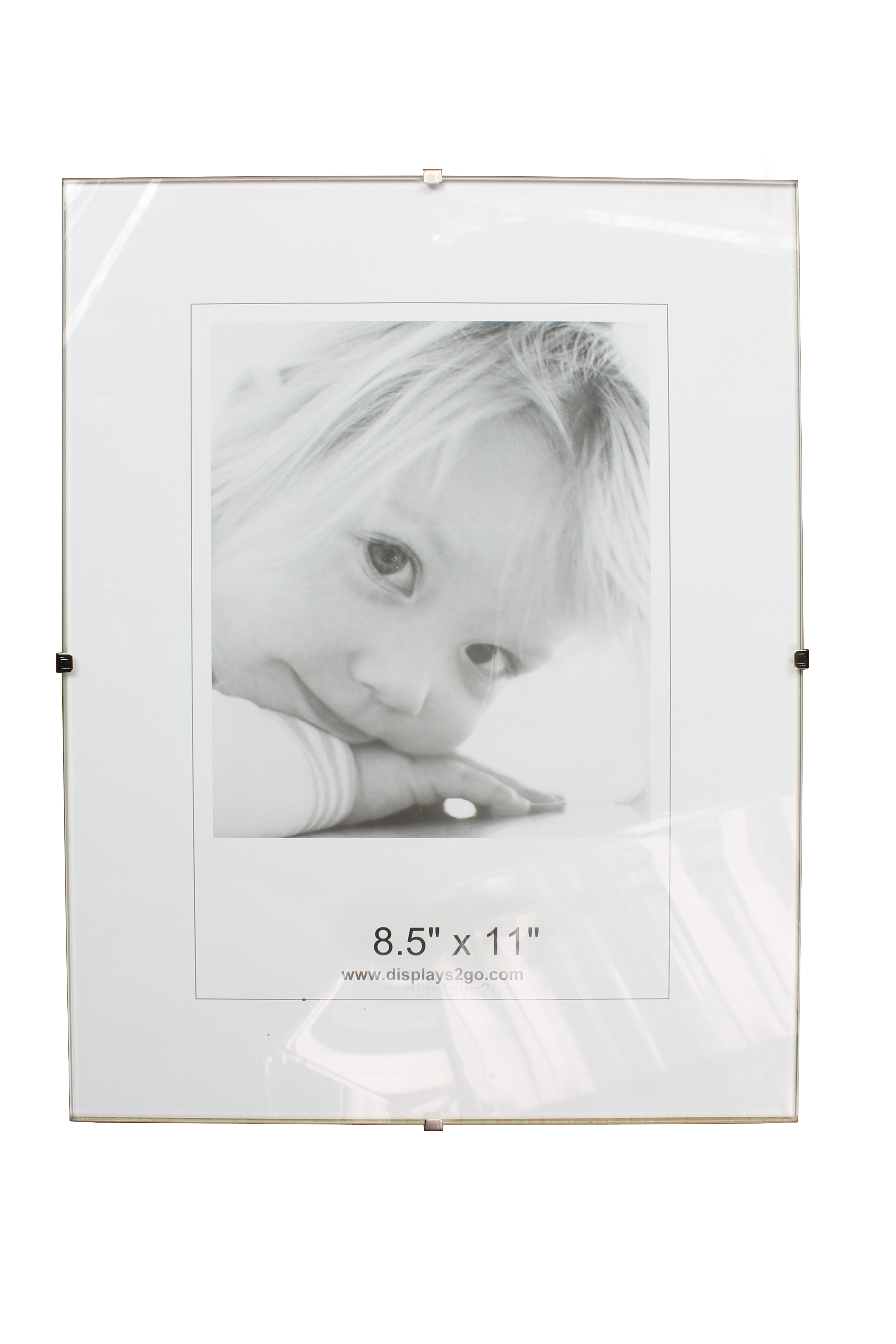 8.5 x 11 Glass Clip Picture Frames - Glass | Displays2Go