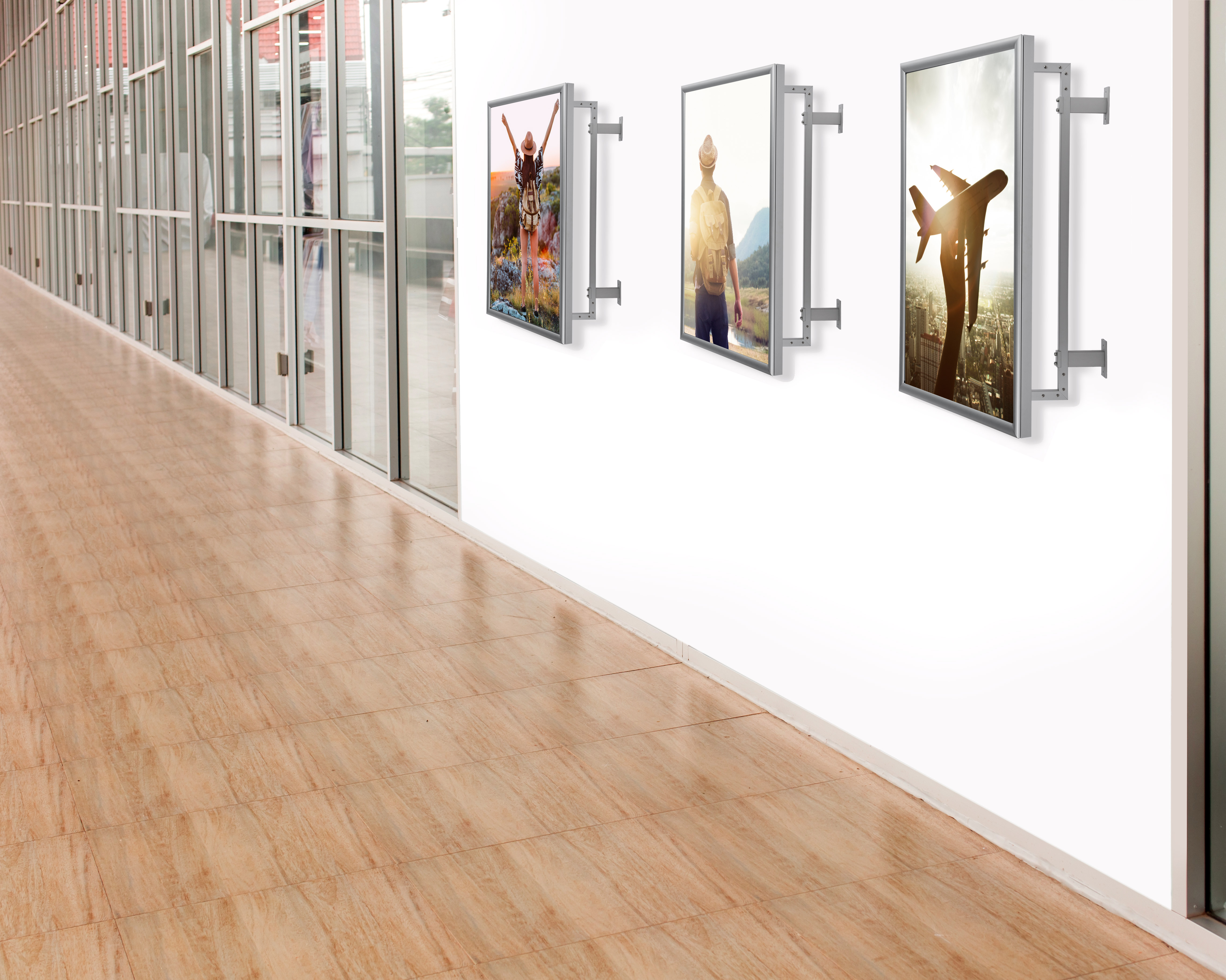 Swivel Sign Frame | Silver 22 x 28 Snap Open Edges | Displays2Go