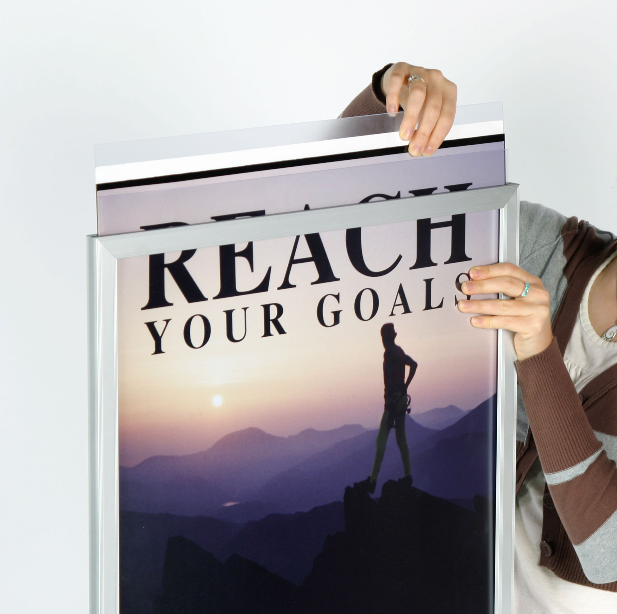 18" x 24" Sign Frames | Double-Sided, Silver | Displays2Go