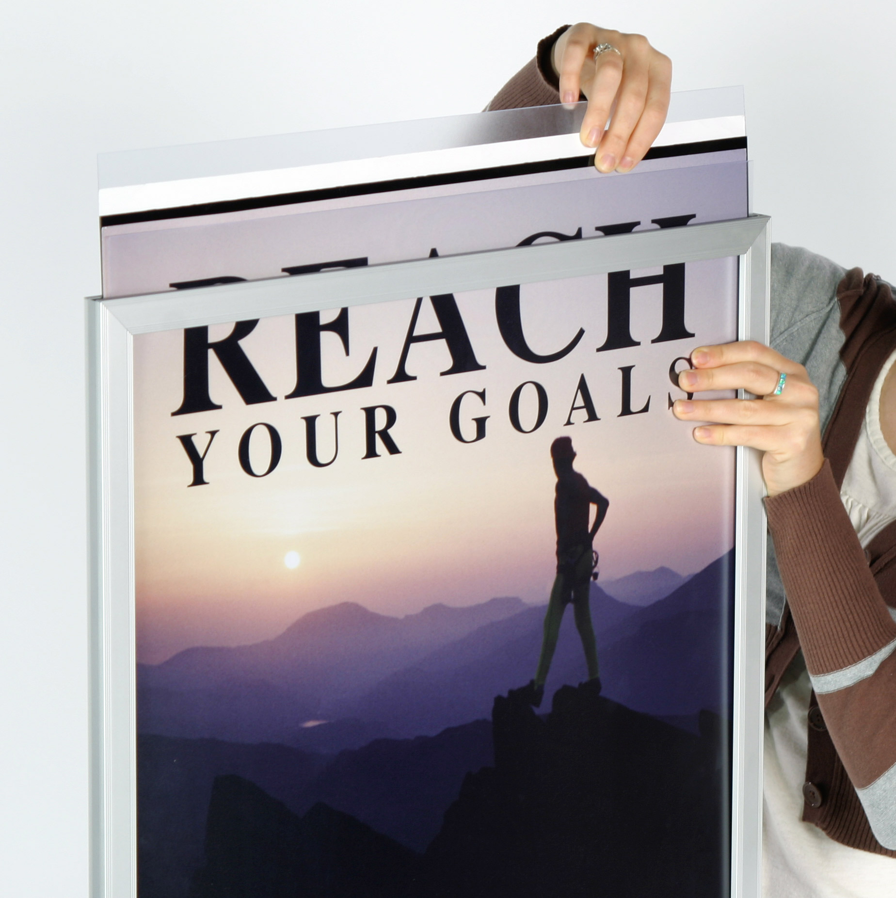 Double Sided Sign Holders - Elliptical Base | Displays2Go