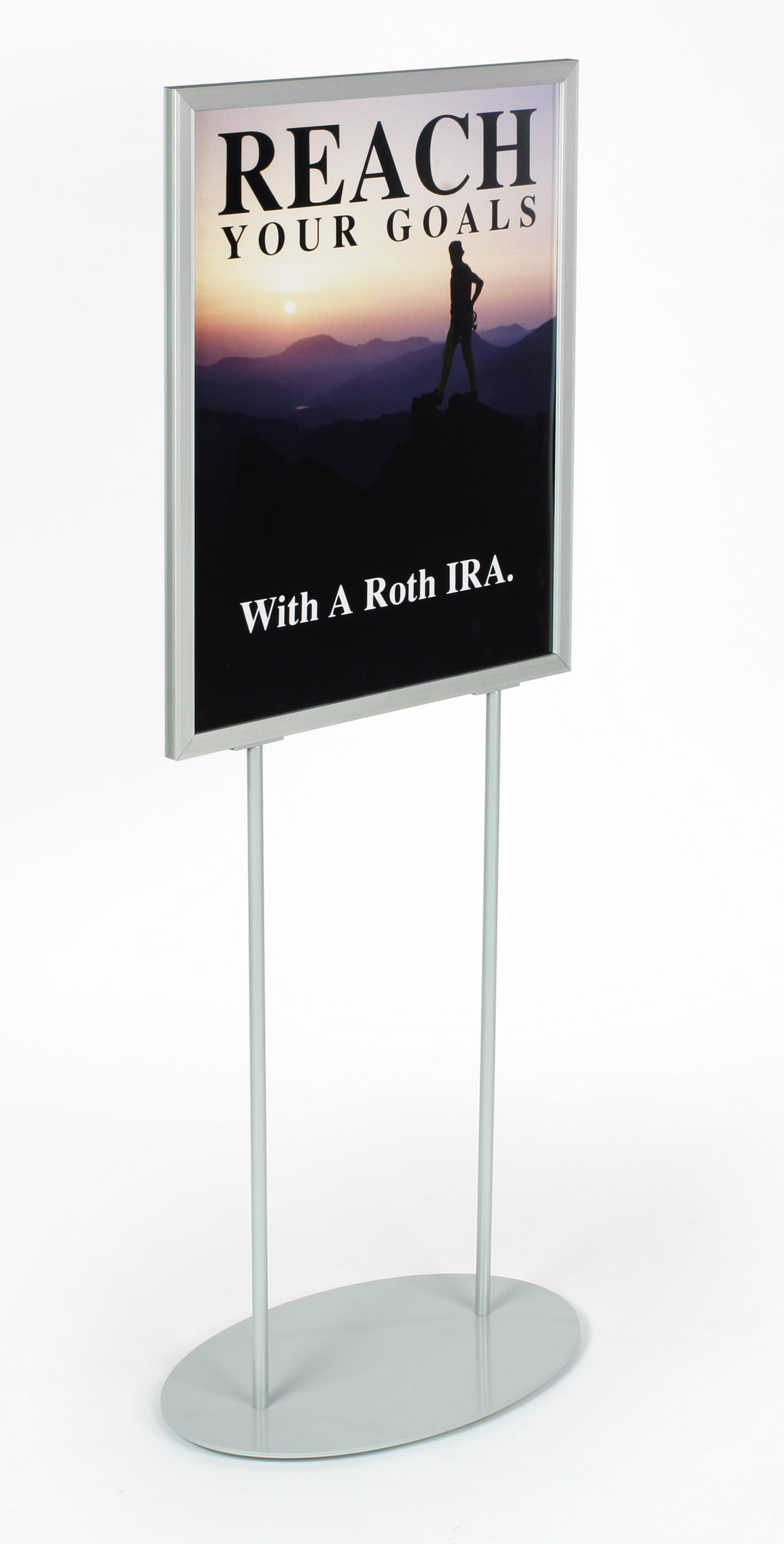 Double Sided Sign Holders - Elliptical Base | Displays2Go