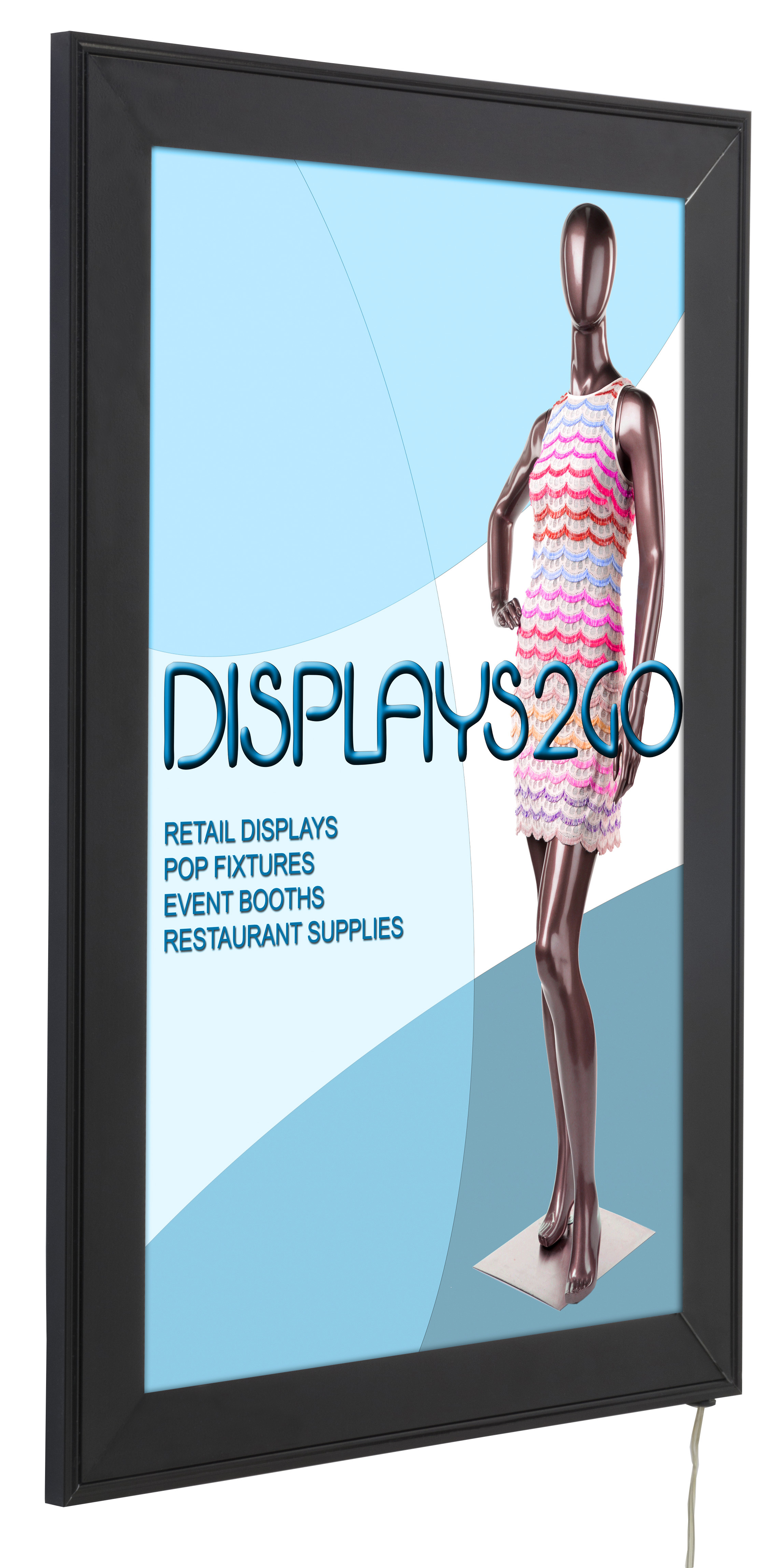 Black Edge Lit Frame | 4mm Acrylic w/ Light Guided Panel | Displays2Go