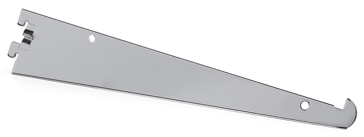 10" Slotted Channel Brackets | Steel with Chrome Finish | Displays2Go