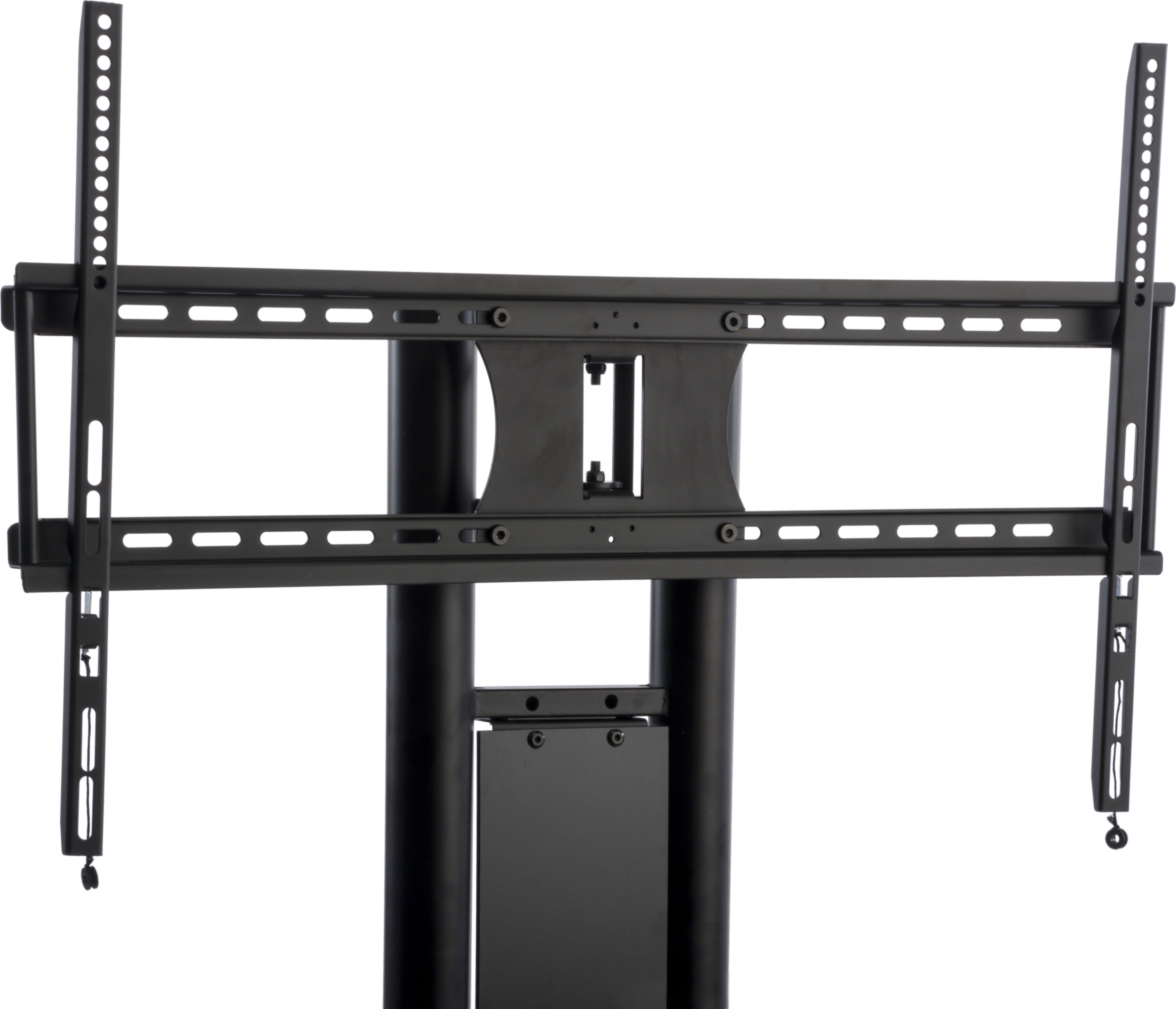 Universal Pedestal TV Stand | (2) Tempered Glass Media Shelves ...