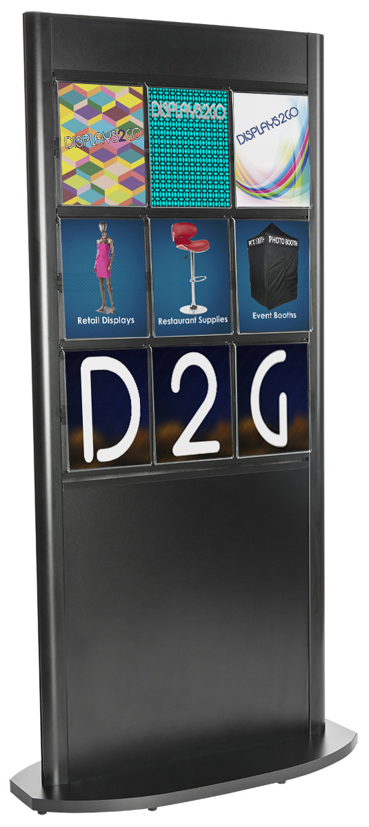 Sign Holding Slatwall Tower | 18 Acrylic Graphic Frames | Displays2Go