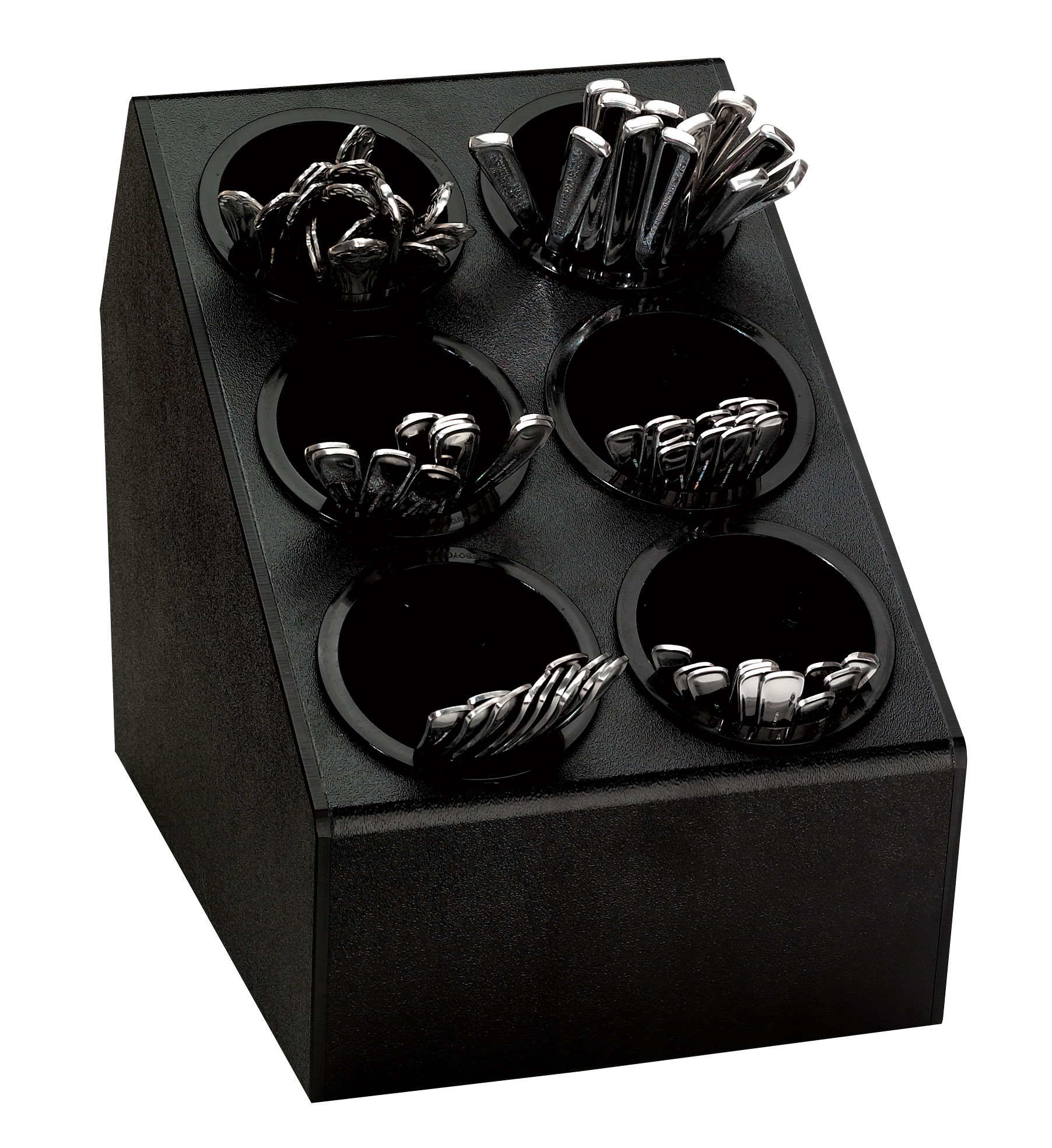 (6) Bin Silverware Holder | Round Open Ended Containers | Displays2Go