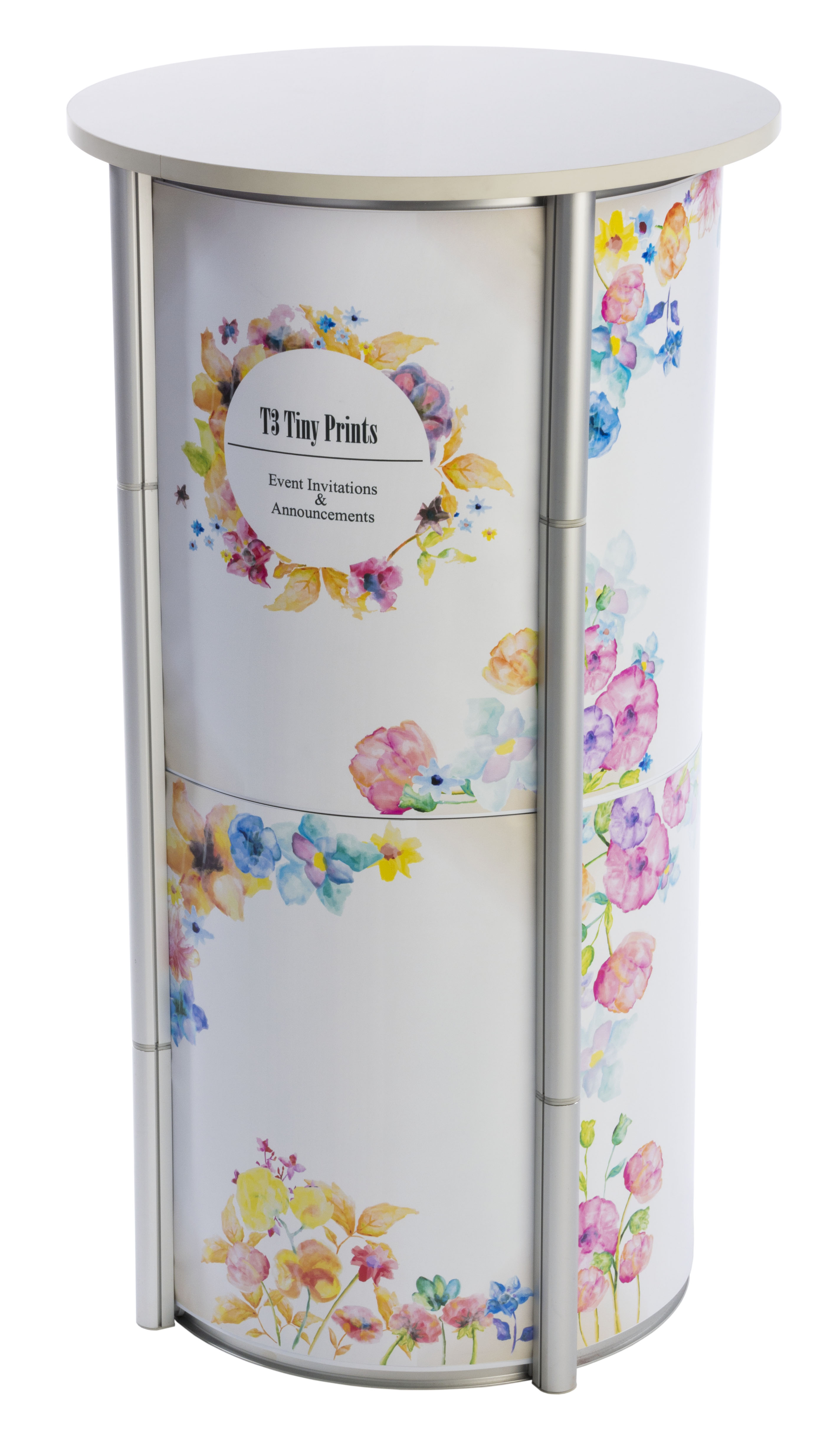 Twist Counter with 8 Custom Posters | Carrying Case Included | Displays2Go