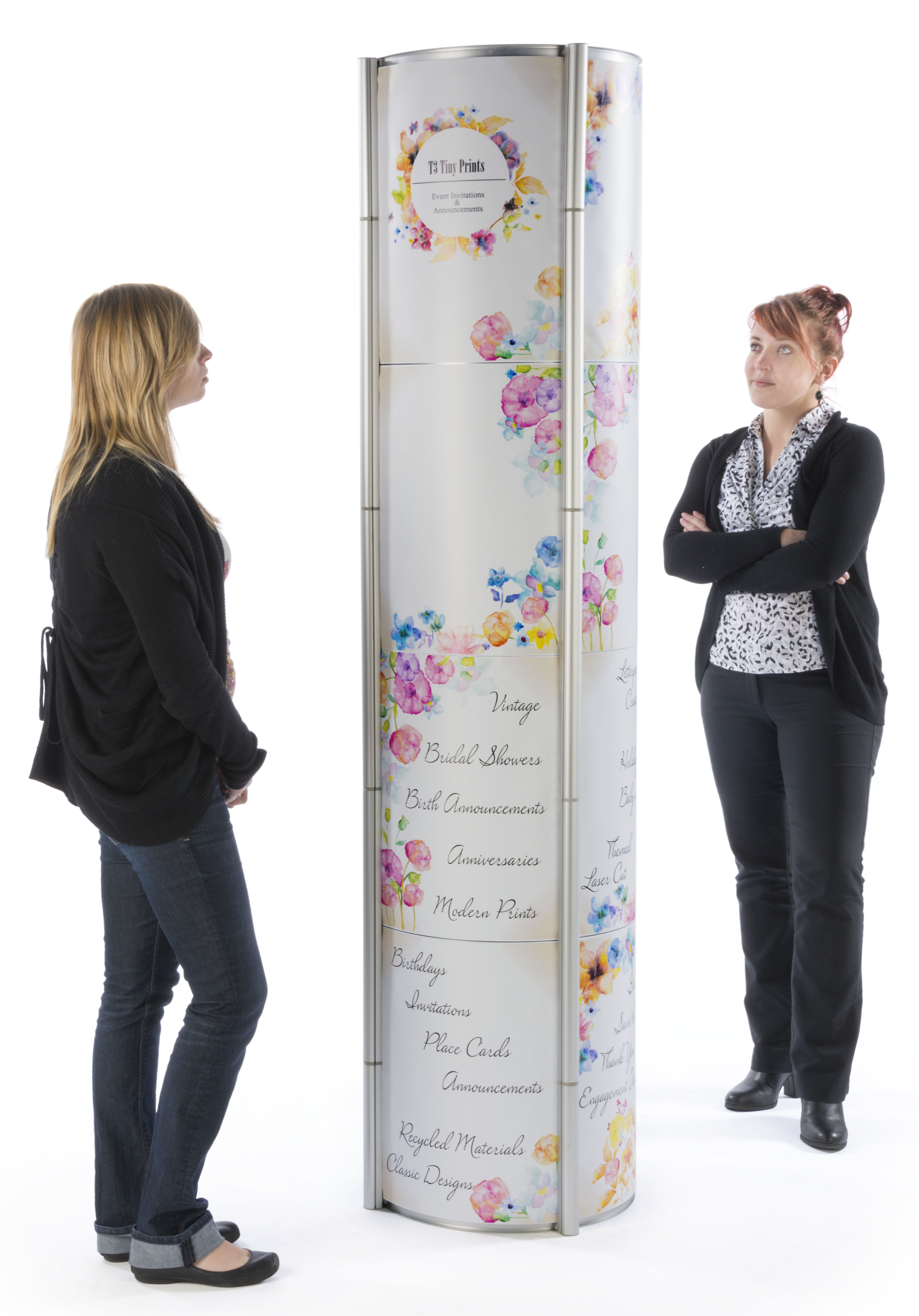 Twist Display Case with 16 Custom Posters | Round Enclosed Tower ...