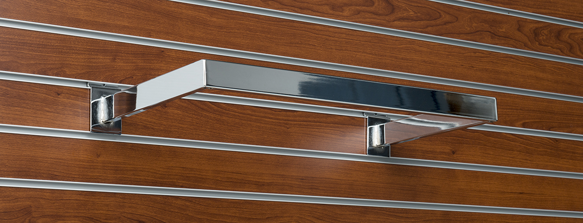 Slatwall Chrome U-Shaped Hangrail | Set of 2 | Displays2Go