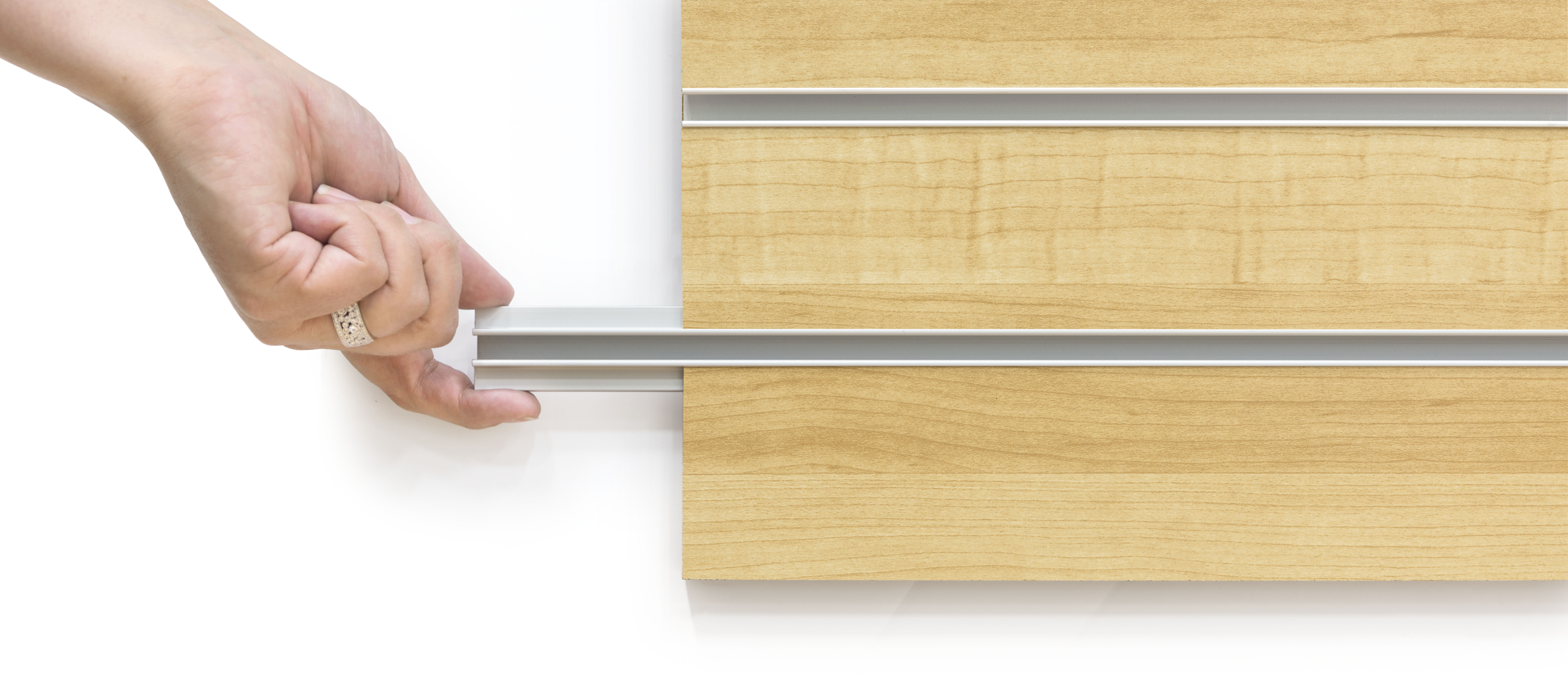 Large Maple Slot Wall Panel Board | 4’h x 8’w | Displays2Go