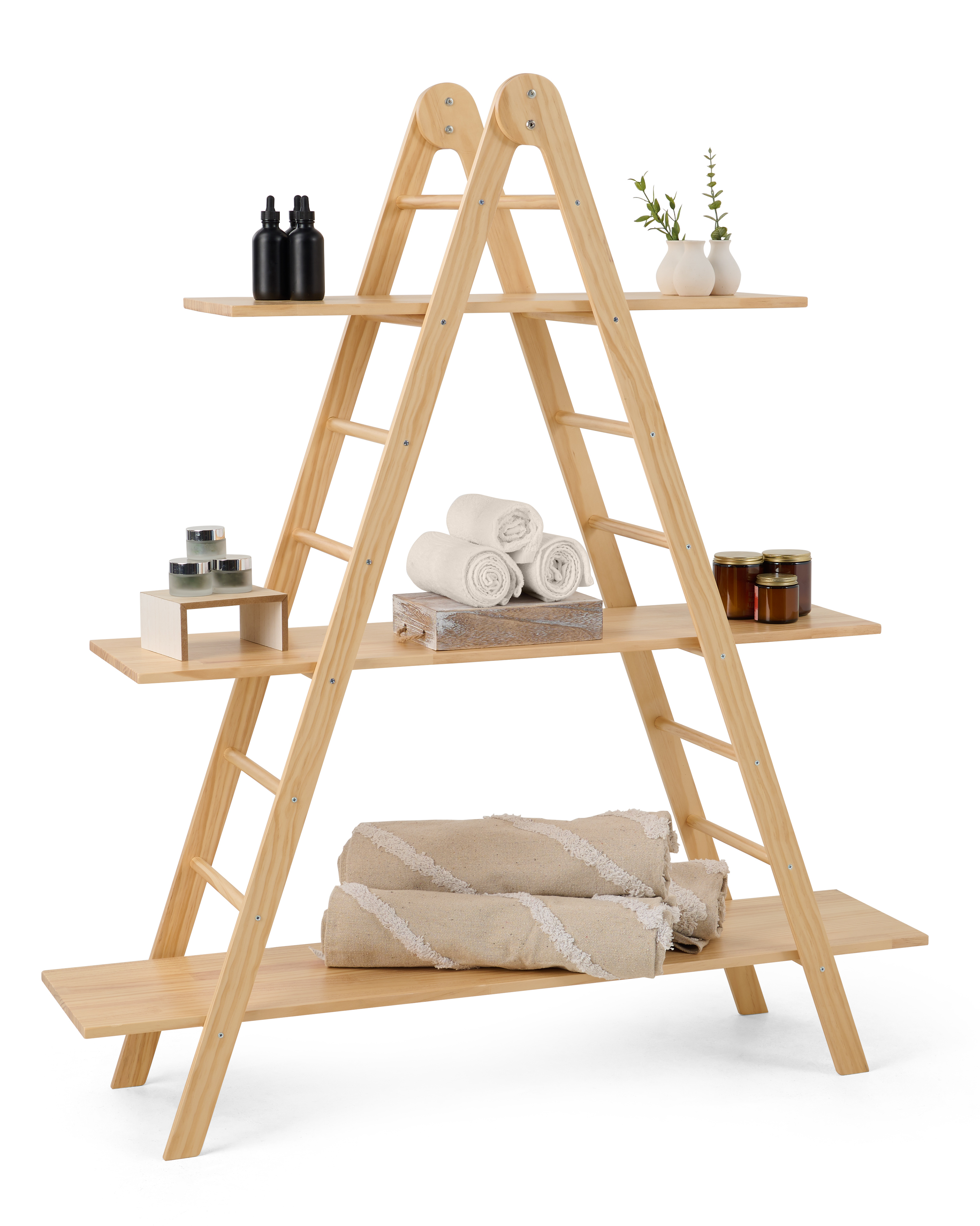 A-Frame Shelf | Eco-Friendly Natural Pine | Displays2Go