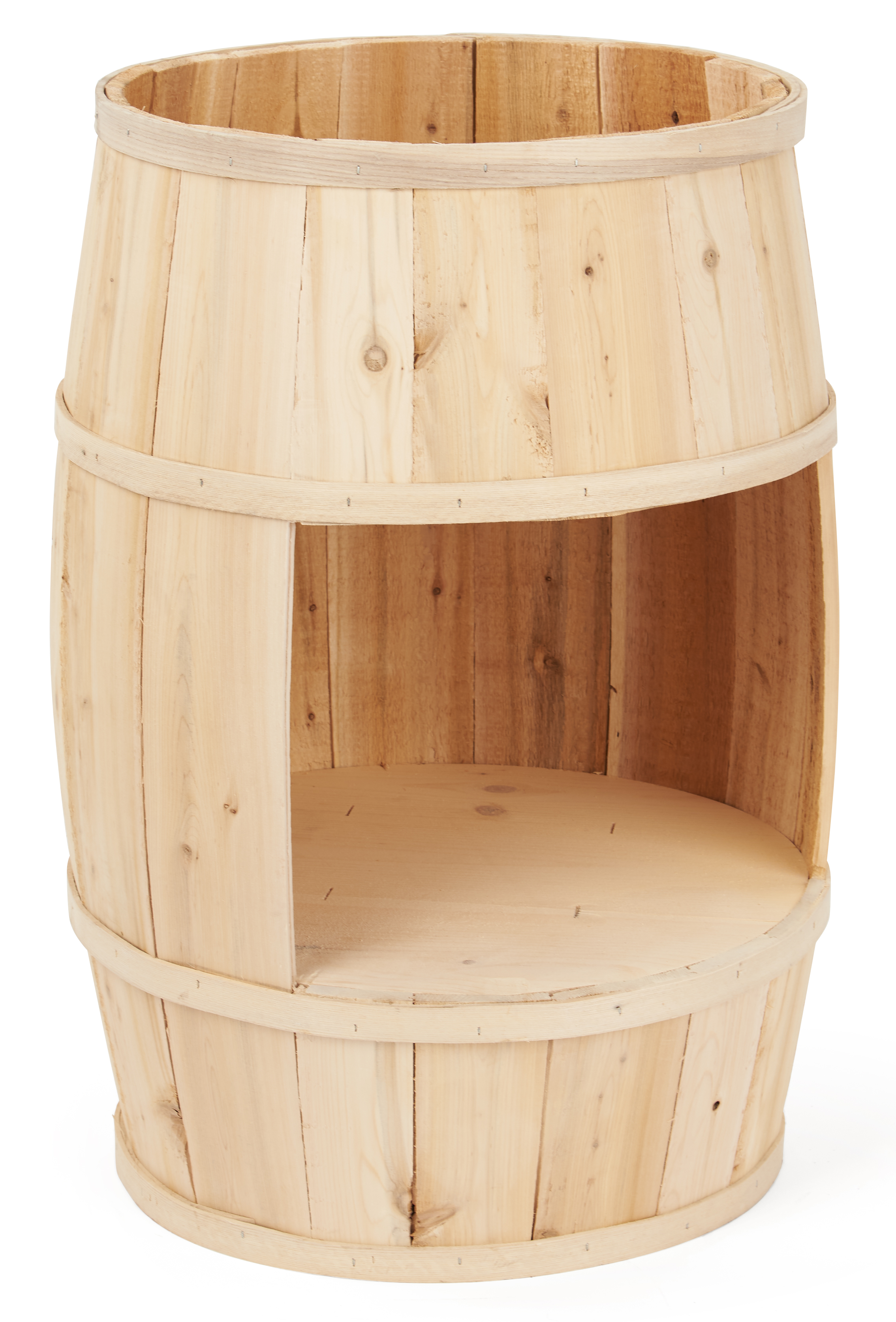 Bourbon Barrel Display Case | Includes Product Display Shelf | Displays2Go