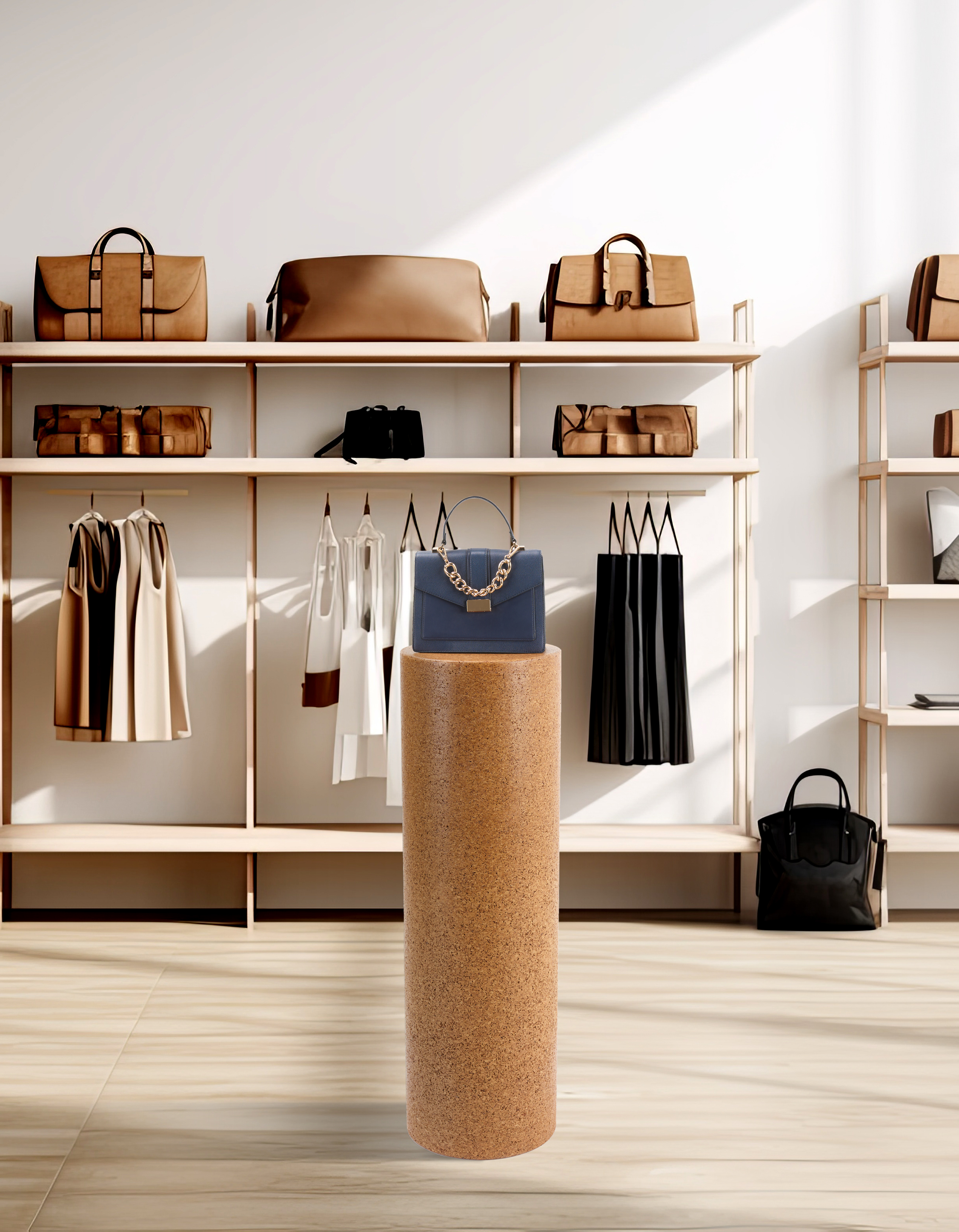 Cork Pedestal Display | Sustainably Sourced Natural Cork | Displays2Go