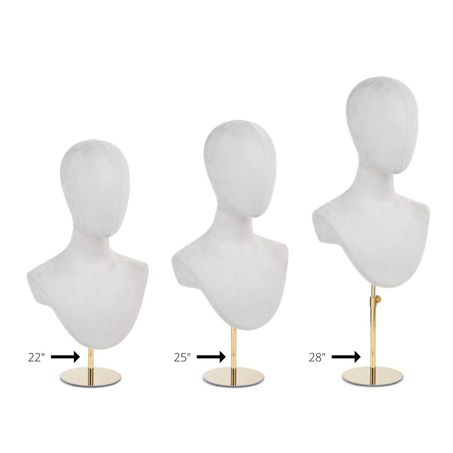 Jewelry Head Bust Display | Suede Fabric | Displays2Go