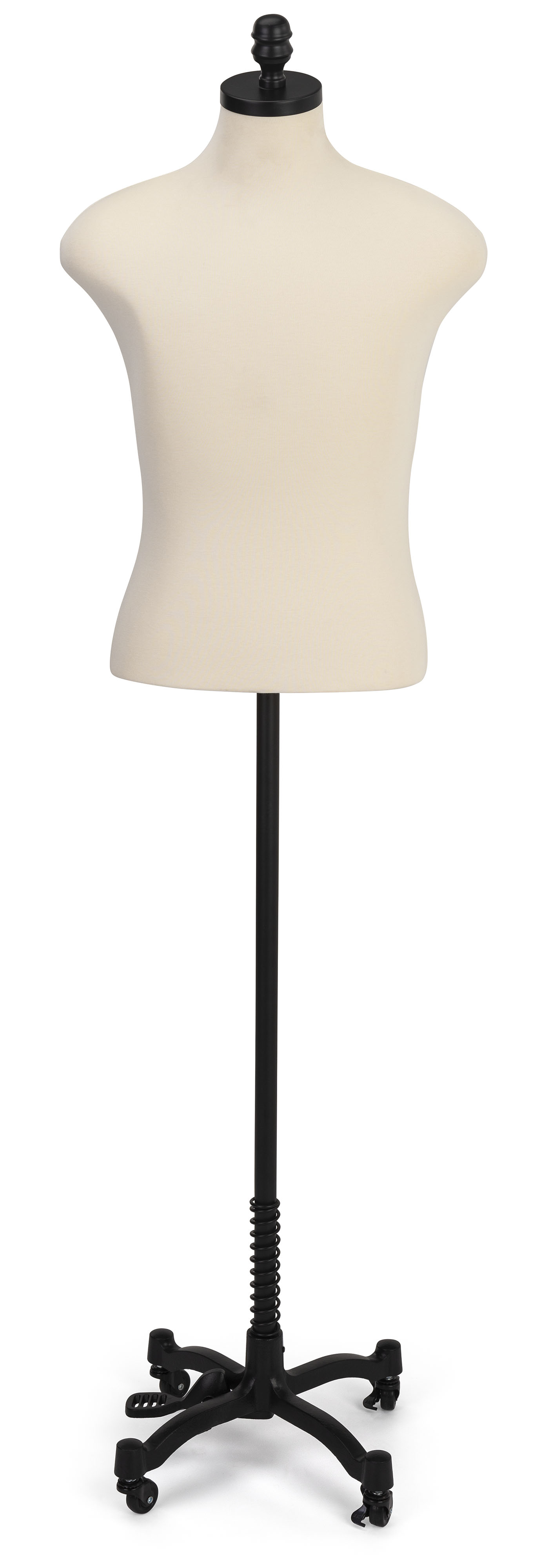 Male Sewing Bust with Wheels | Height-Adjustable Base | Displays2Go