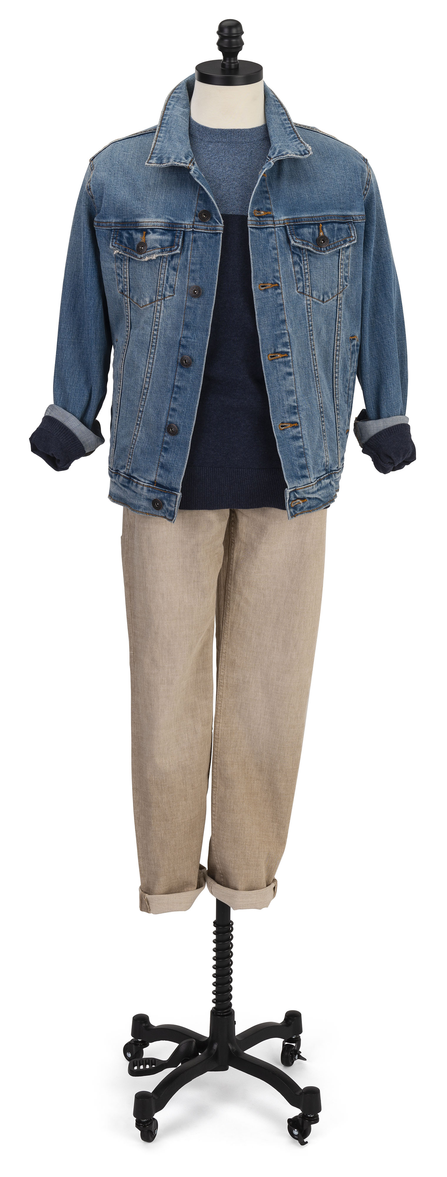 Male Sewing Bust with Wheels | Height-Adjustable Base | Displays2Go