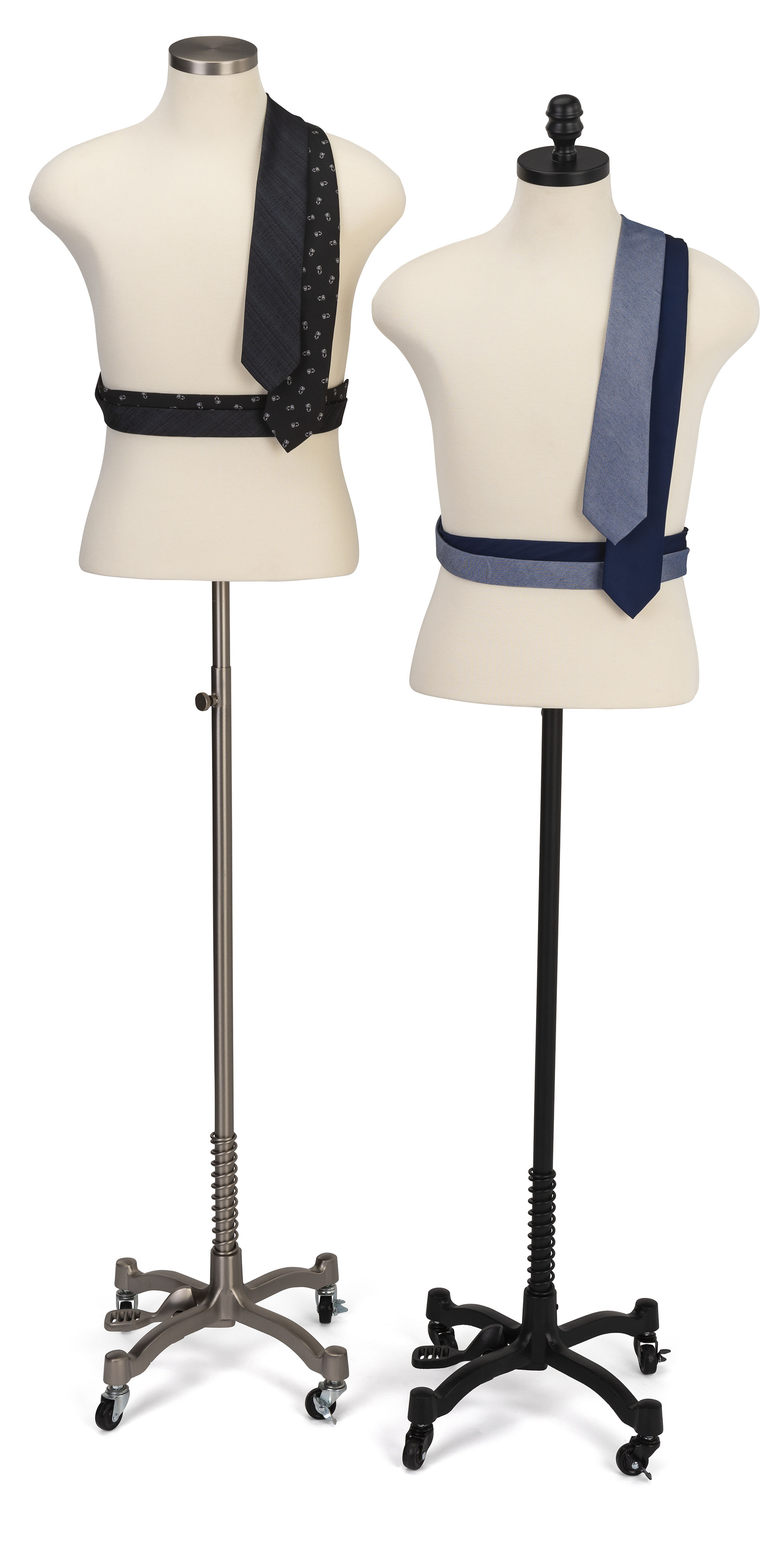 Male Sewing Bust with Wheels | Height-Adjustable Base | Displays2Go