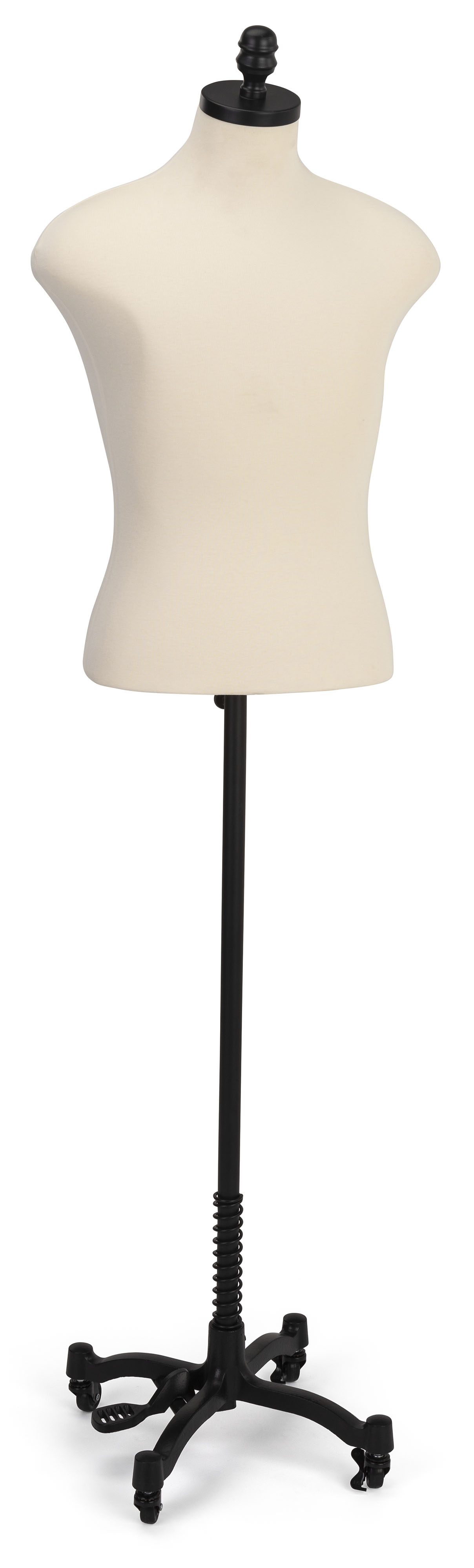 Male Sewing Bust with Wheels | Height-Adjustable Base | Displays2Go