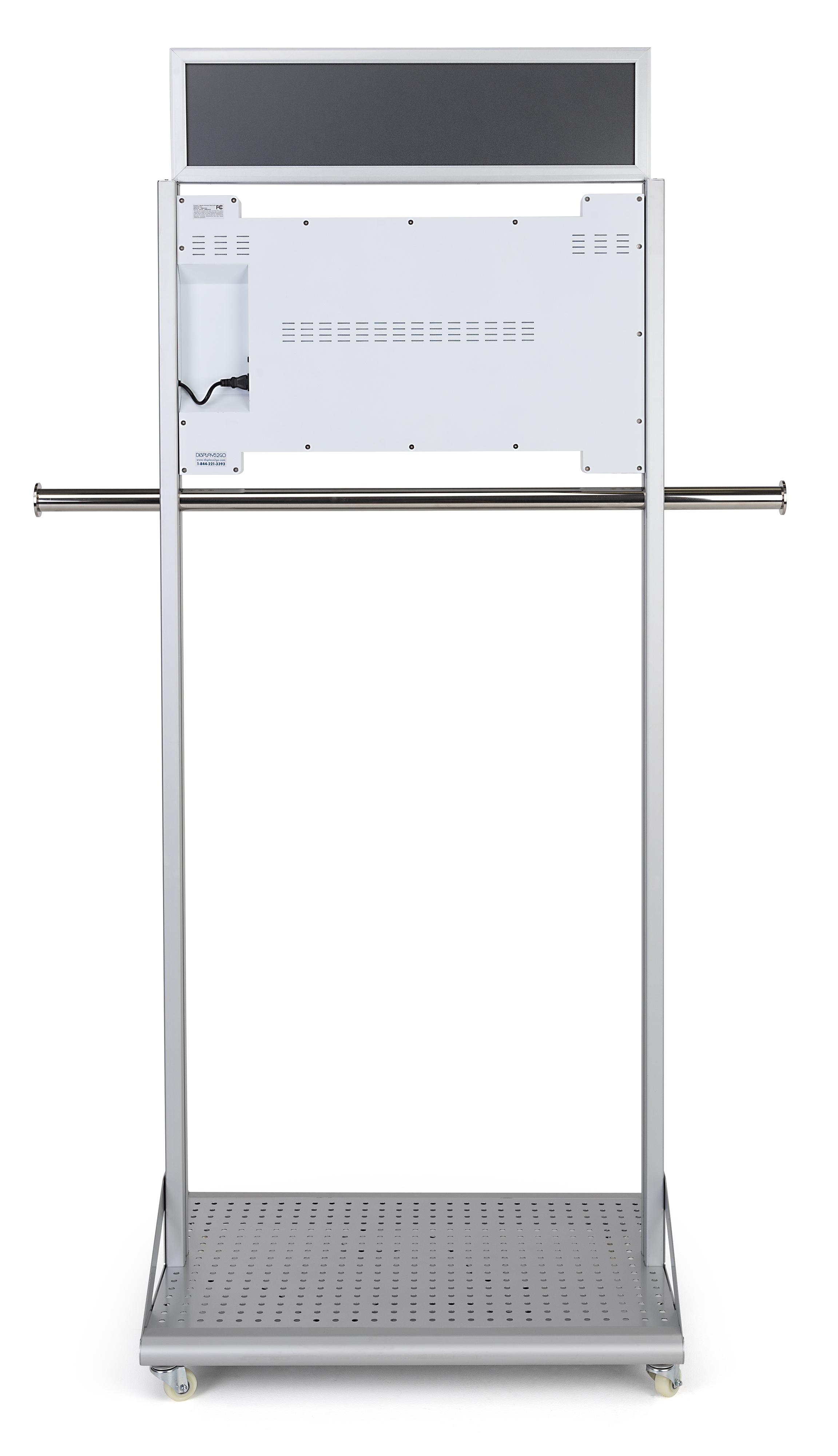 Mobile Garment Rack with Digital Sign | LCD Screen and Remote | Displays2Go