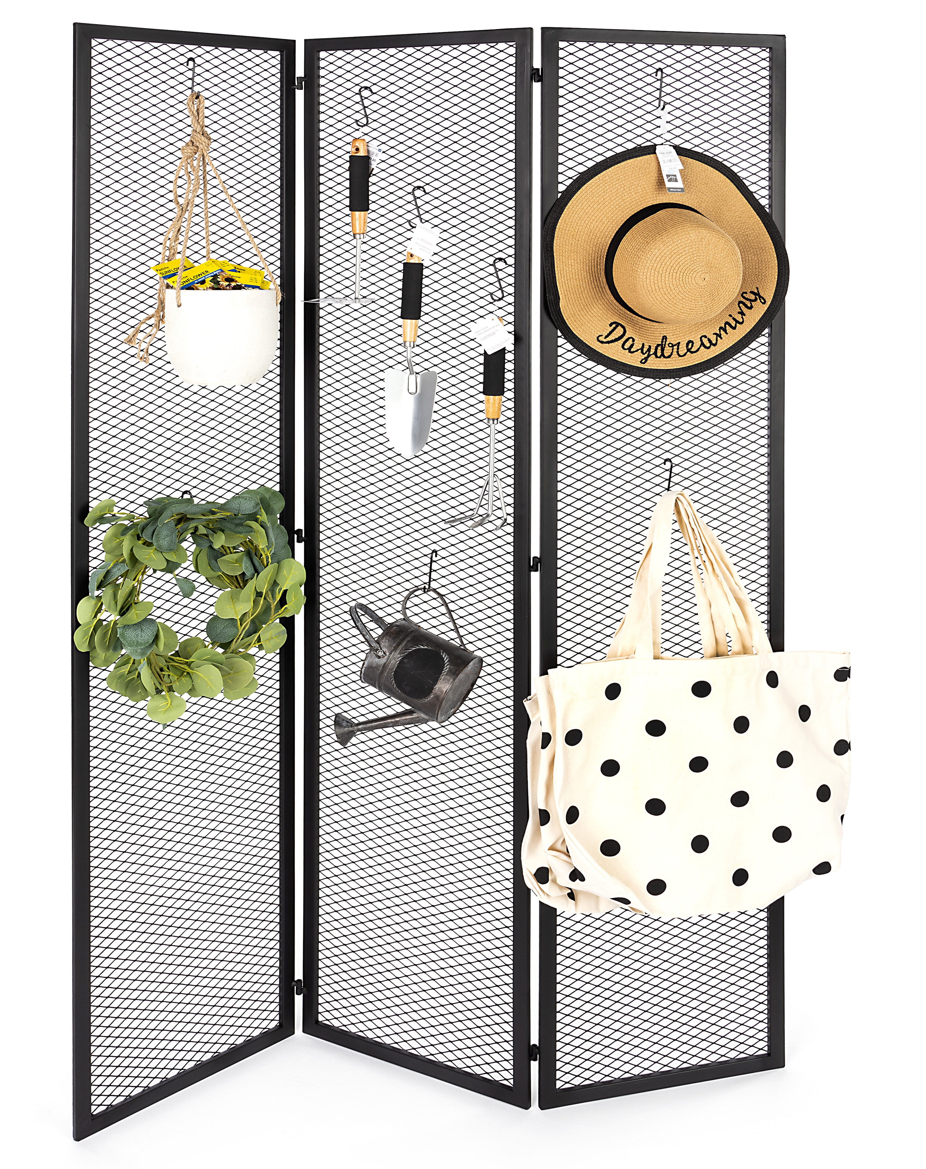 Hinged Mesh Retail Display Screen | Black Powder Coated Iron | Displays2Go