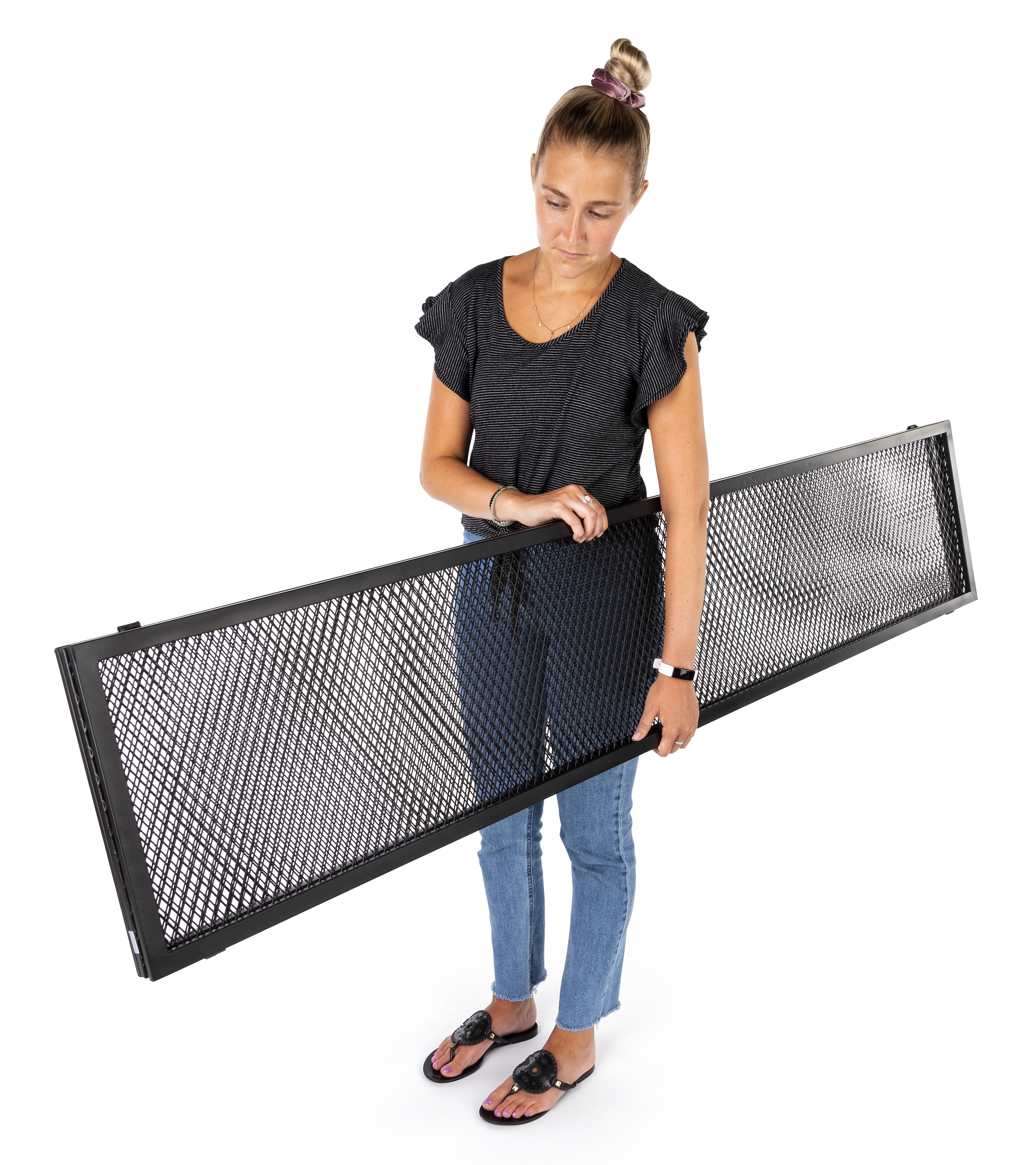 Hinged Mesh Retail Display Screen | Black Powder Coated Iron | Displays2Go