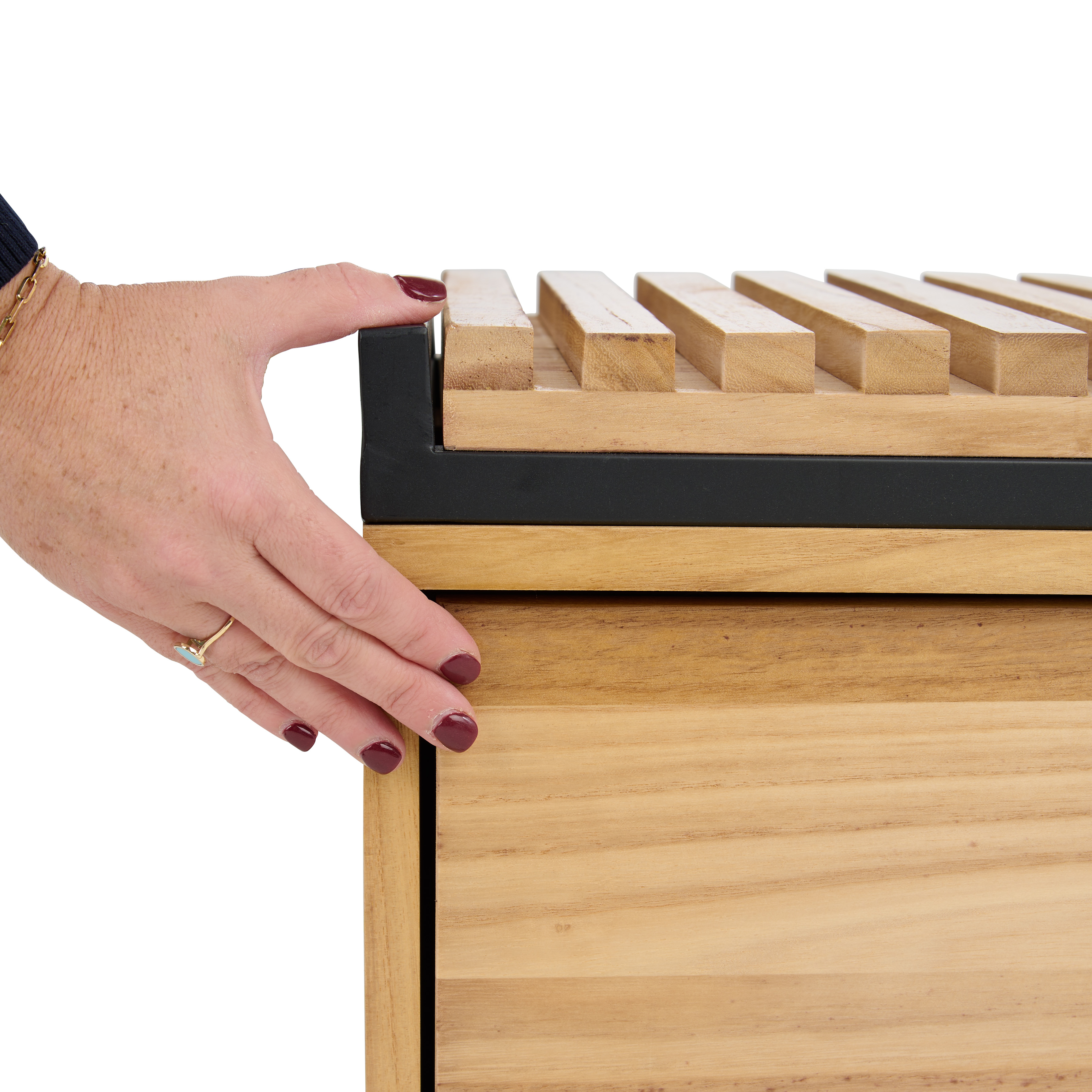 Retail Display Nesting Tables | Slatted Pine Natural Wood Finish ...