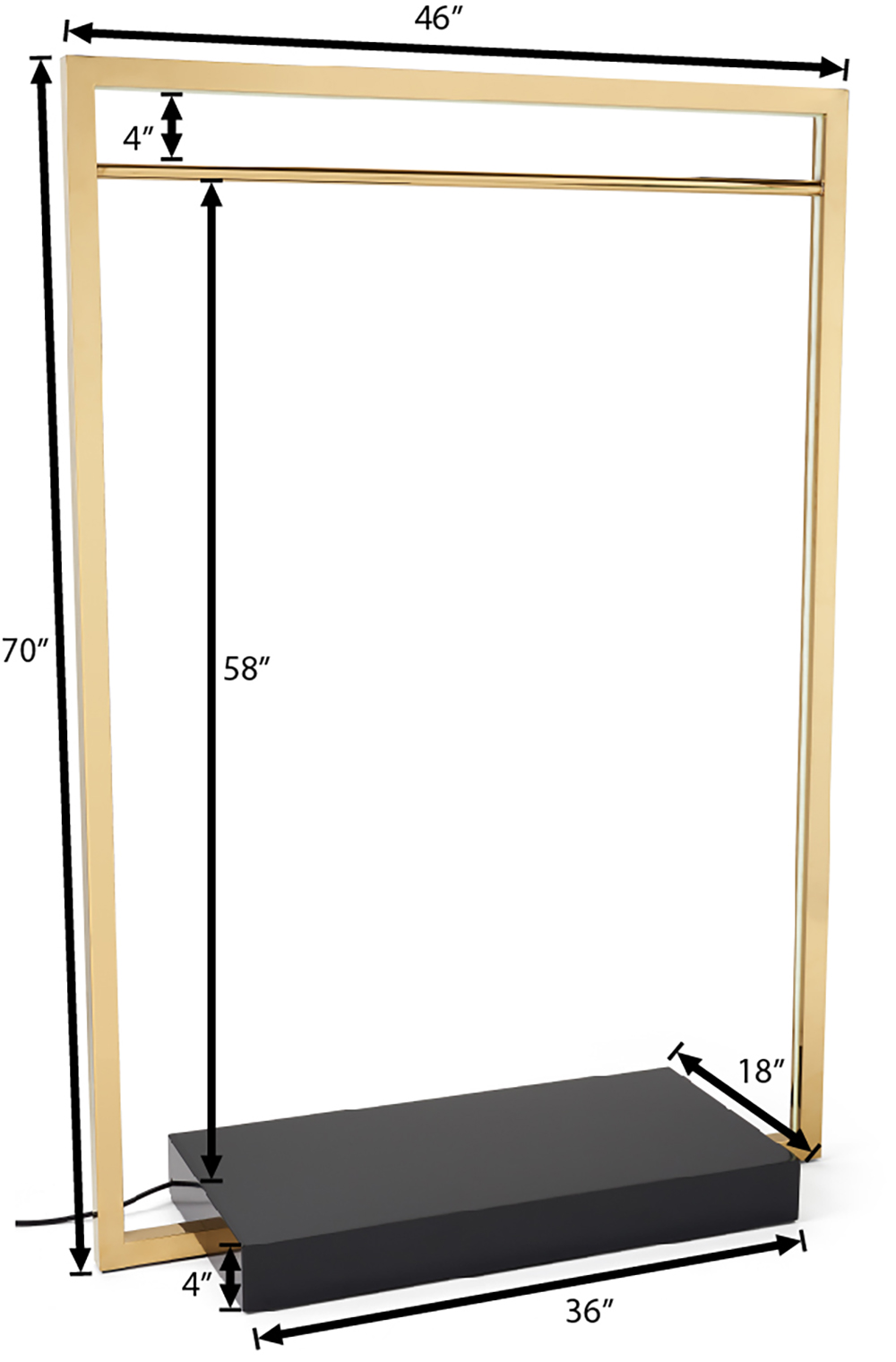 Modern Metal Clothing Rack | Built-In LED Illumination | Displays2Go