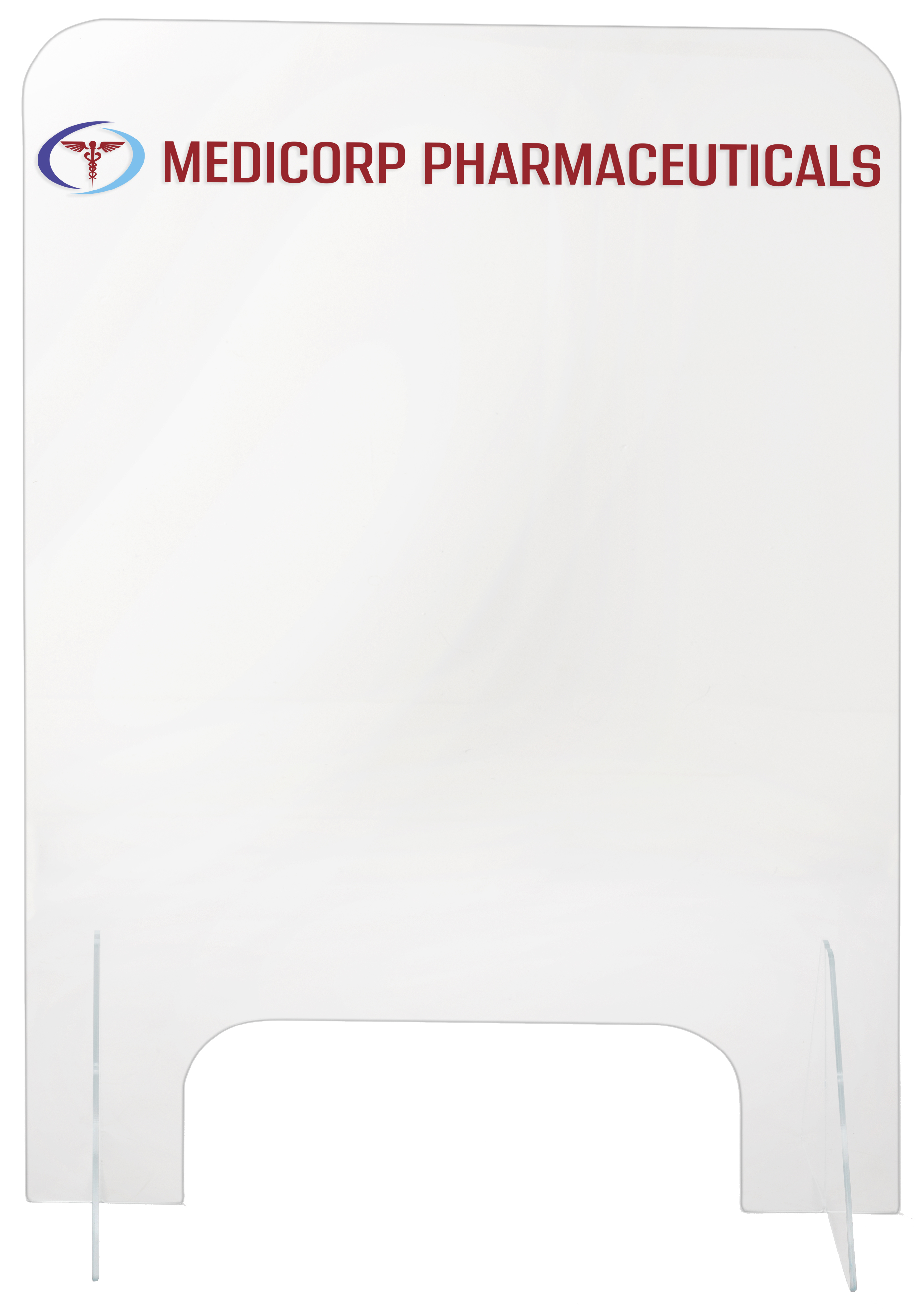 Printed Vertical Sneeze Guard | High Quality UV Printing | Displays2Go