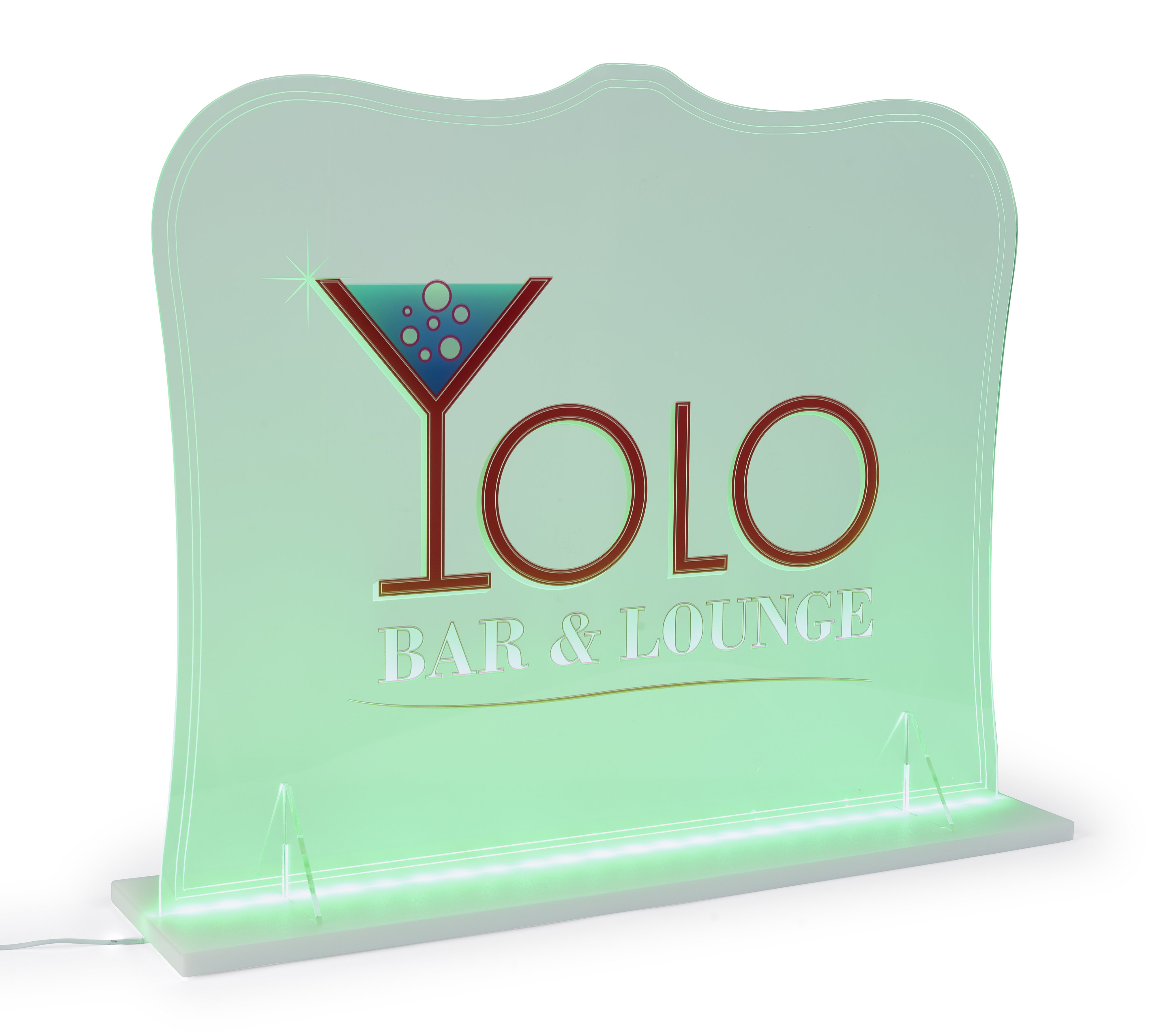 Edge Lit Acrylic Sign | Color Changing LED Lights w/ Custom Logo ...