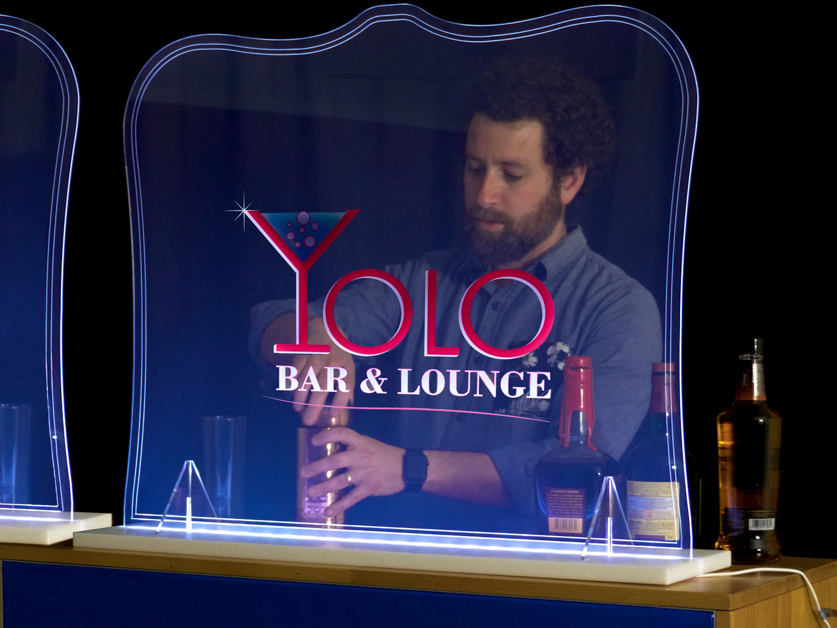 Edge Lit Acrylic Sign | Color Changing LED Lights w/ Custom Logo ...