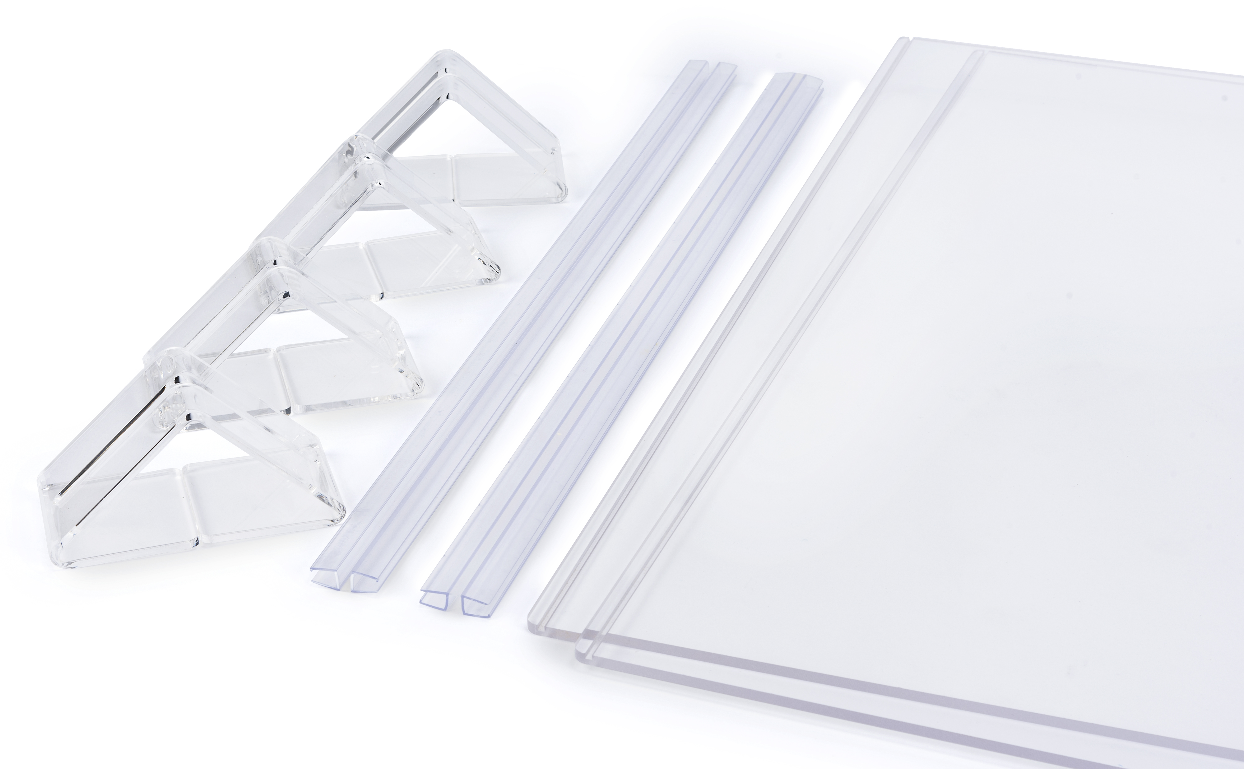 Modular Plexiglass Sneeze Guards | 4 Acrylic Feet Included | Displays2Go