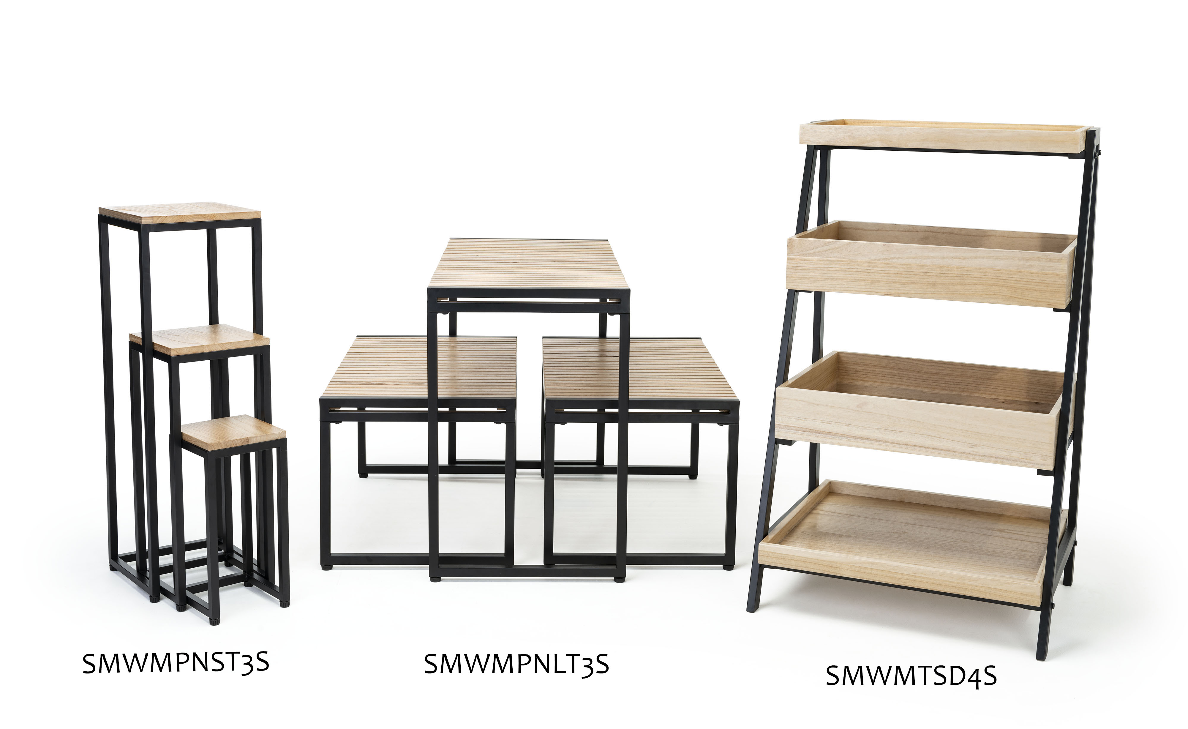 Buy Wooden Tiered Display Shelving | Four Natural Finish Tiers ...