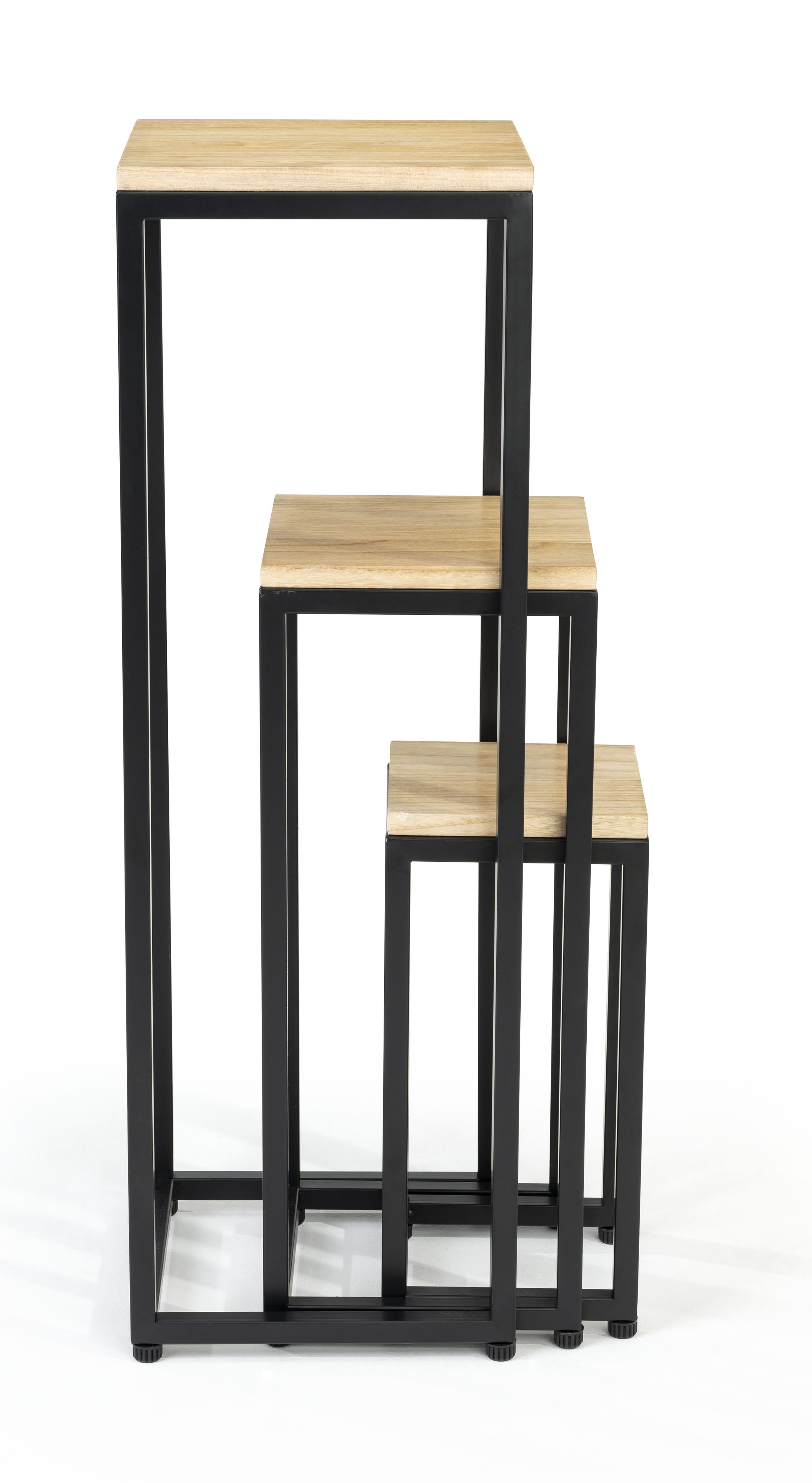 Wooden Display Tables | Set of 3 Natural Finish Nested Tables | Displays2Go