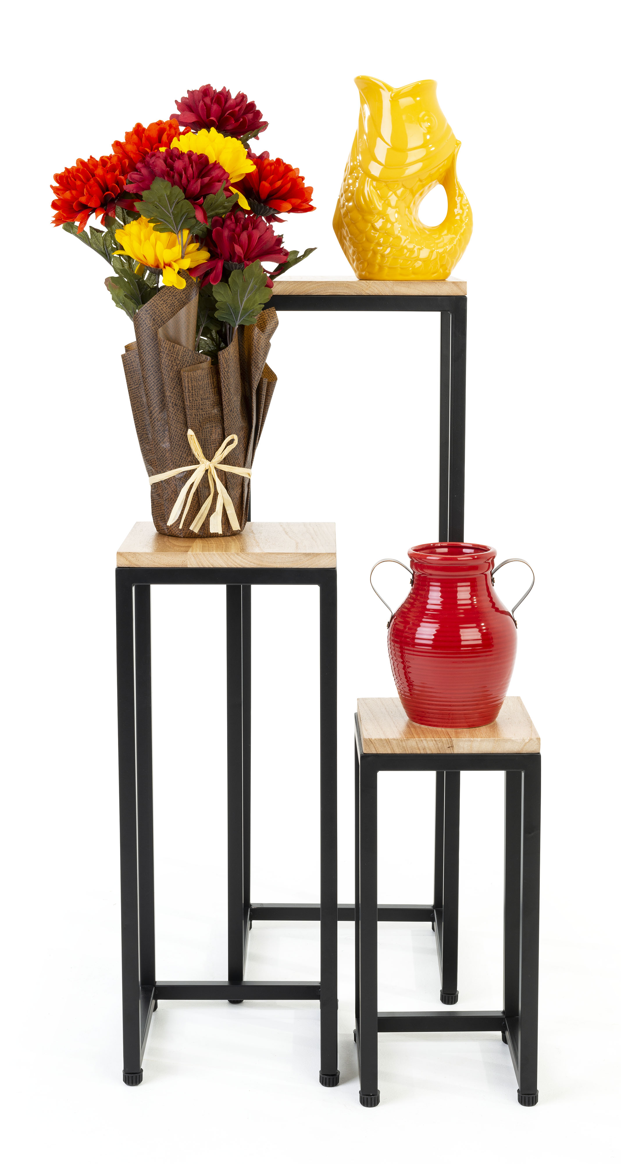 Wooden Display Tables | Set of 3 Natural Finish Nested Tables | Displays2Go