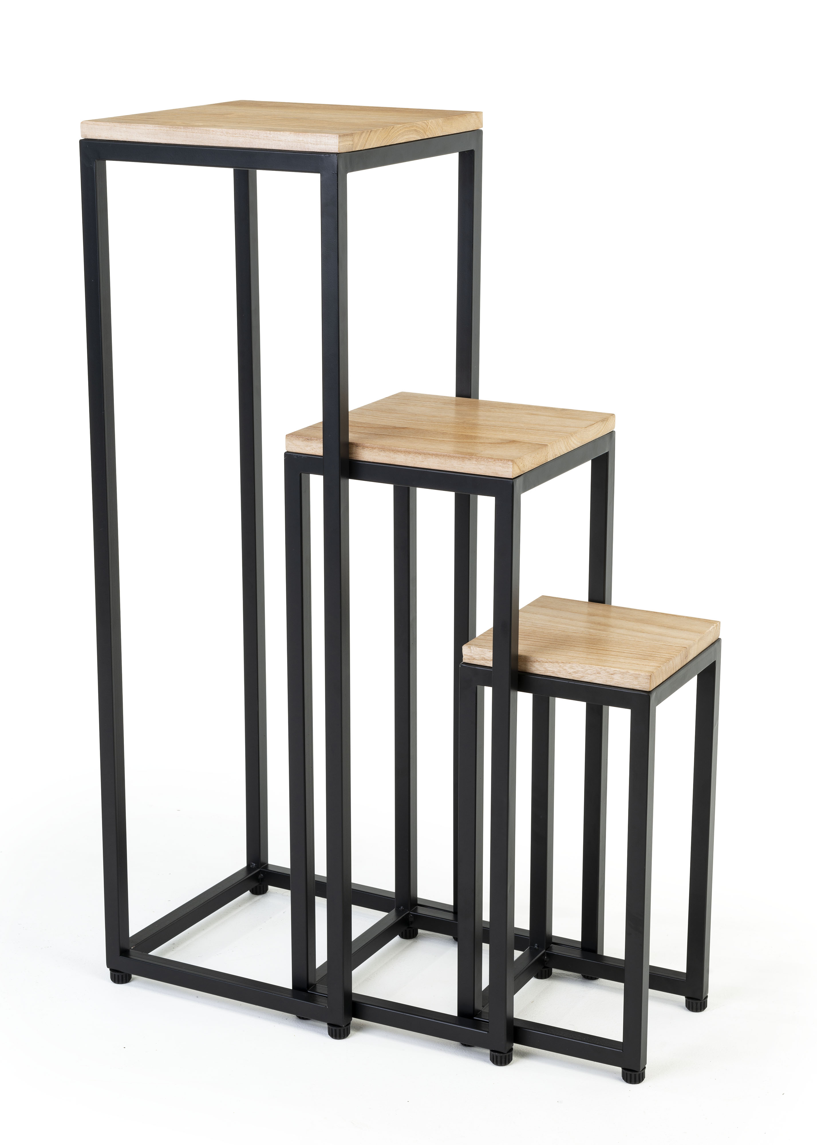 Wooden Display Tables | Set of 3 Natural Finish Nested Tables | Displays2Go