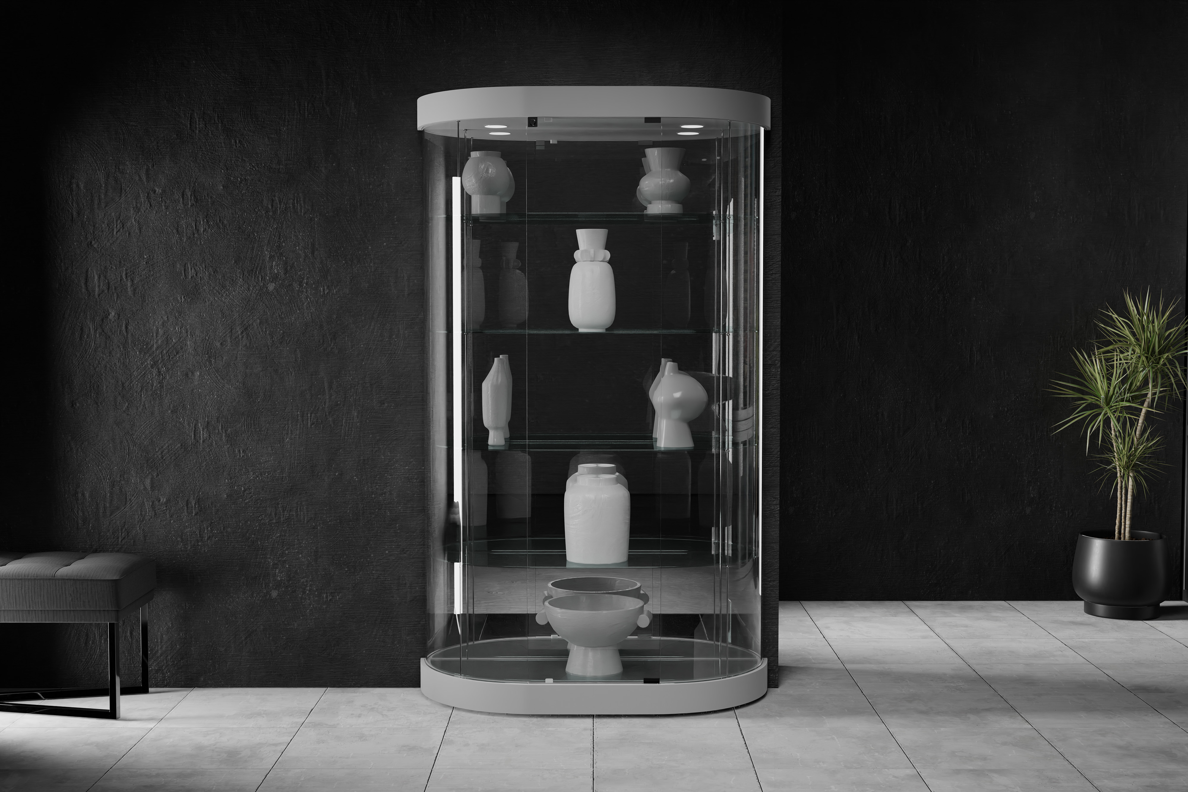 Oval Display Case | LED Lights | Displays2Go