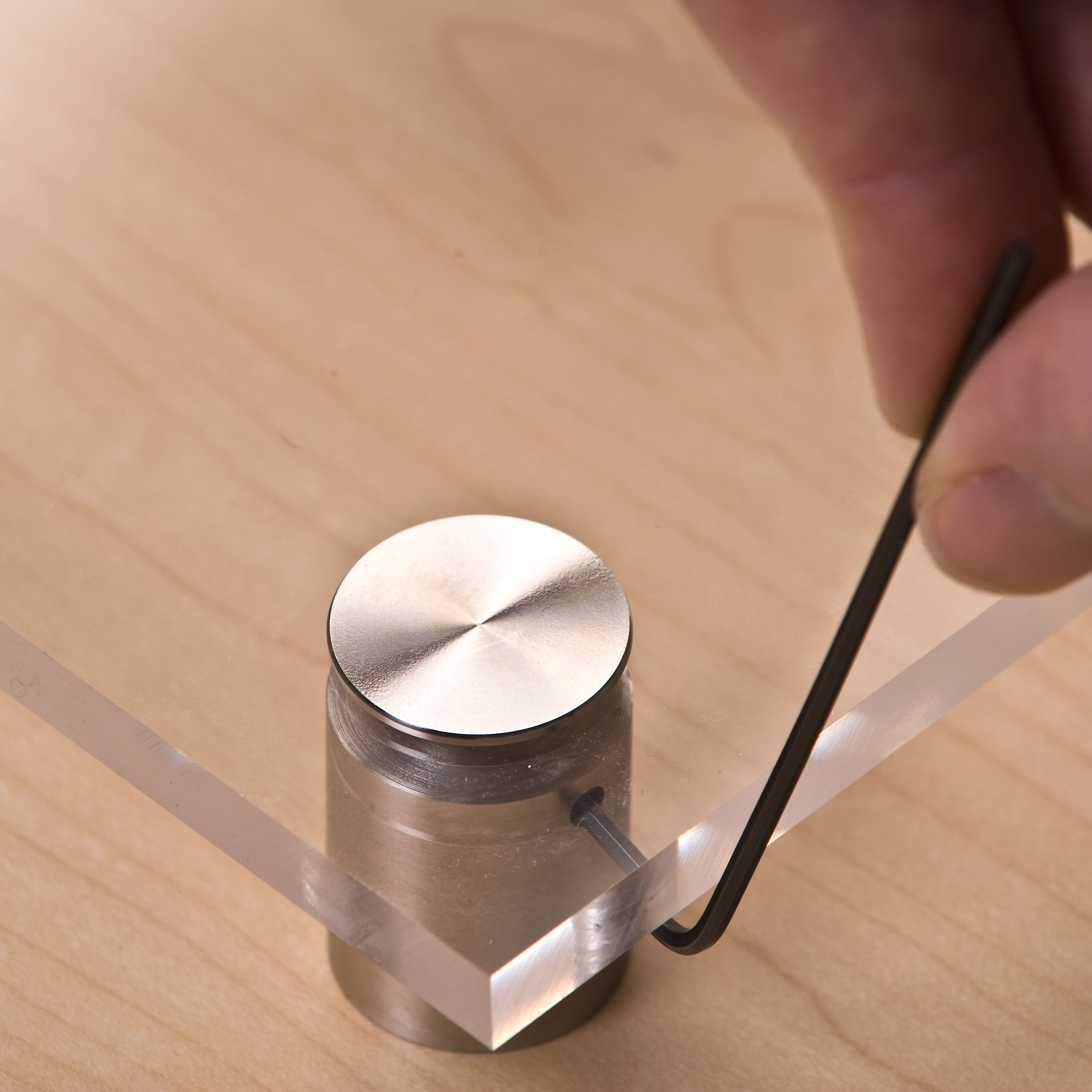 Tampered Resistant Standoffs | Silver 1x1 Steel Through-Grip | Displays2Go