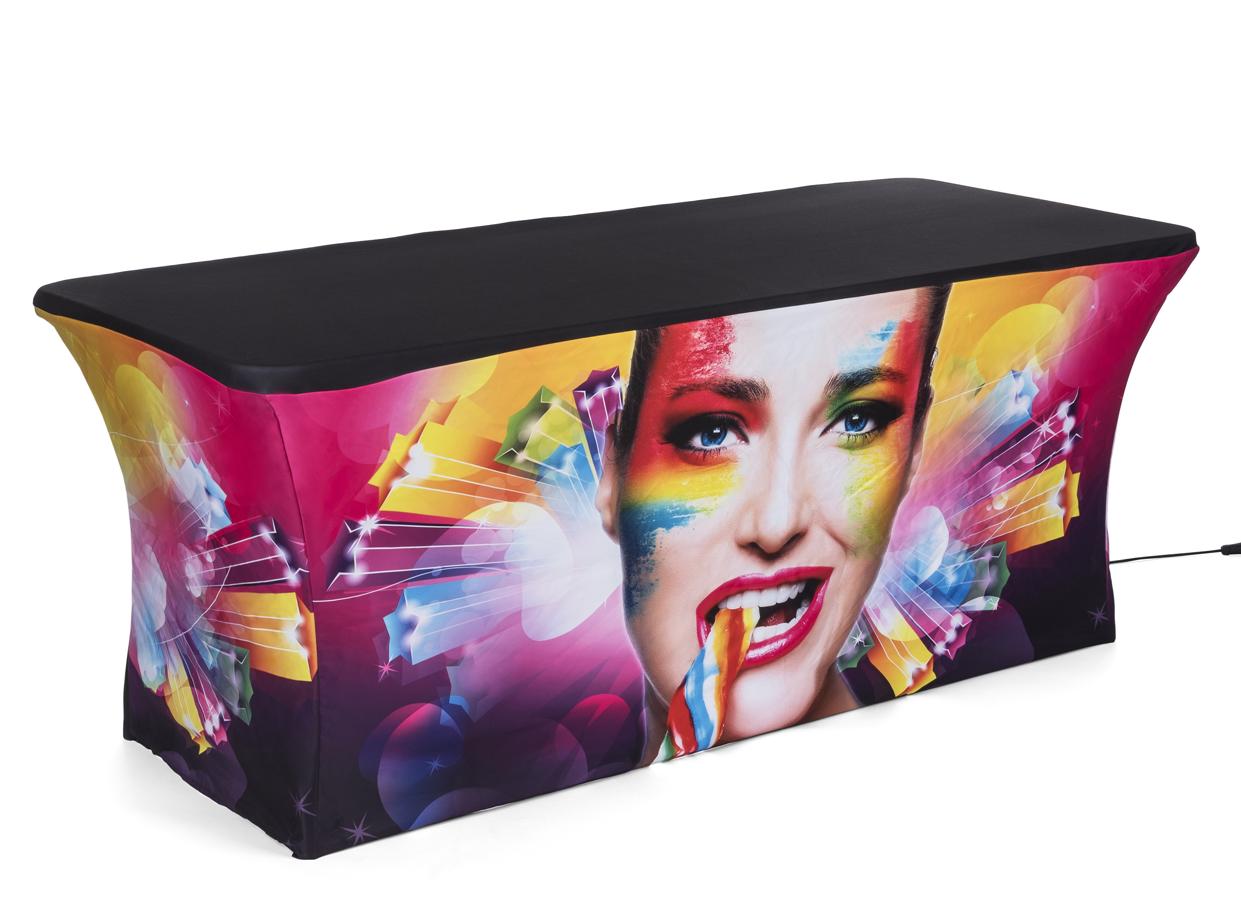 Backlit Custom Scrim Cover and Table Set | Glowing LEDs | Displays2Go