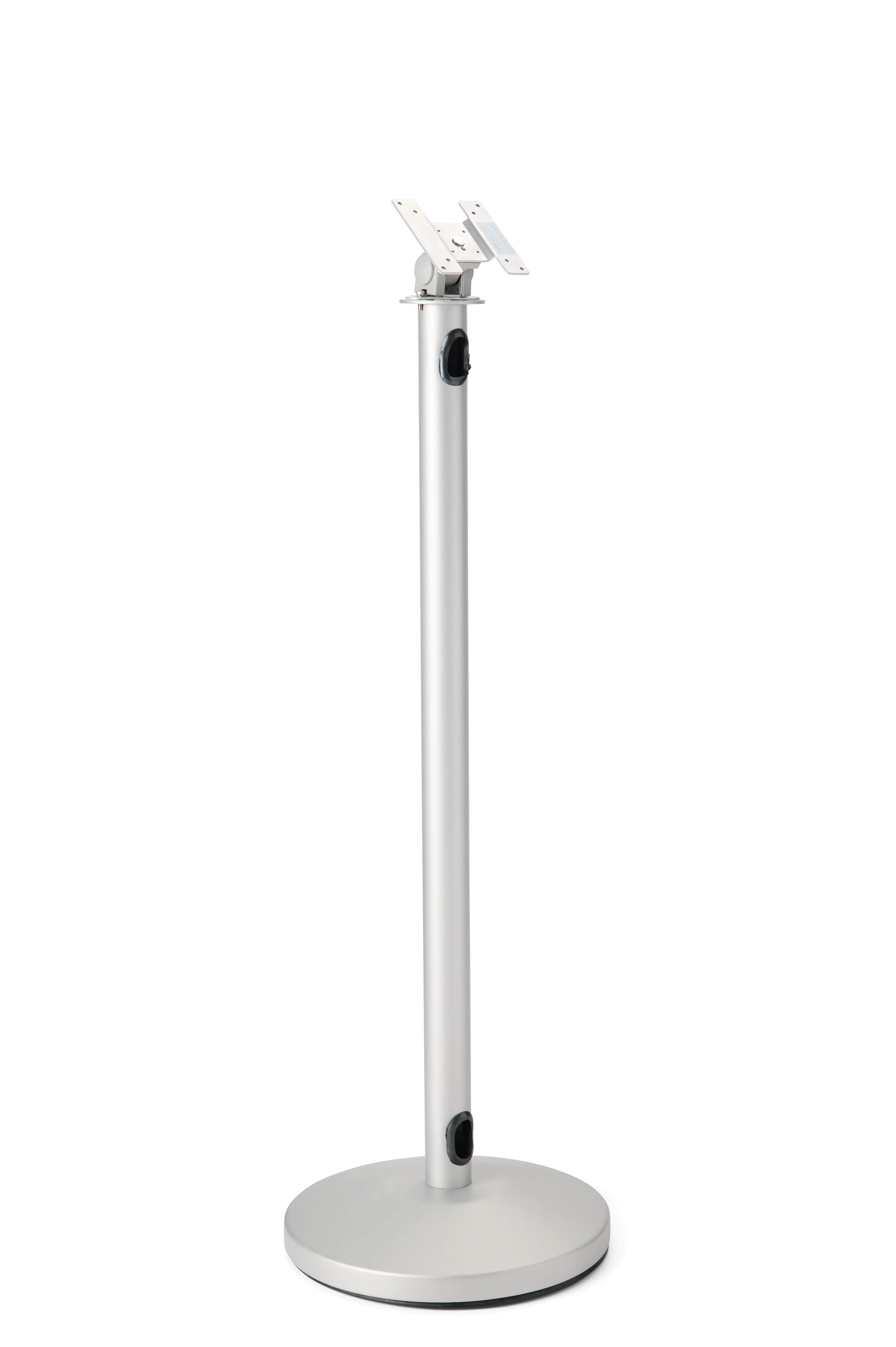 Silver Tablet Floor Stands | Straight Steel Post w/ Hidden Power ...
