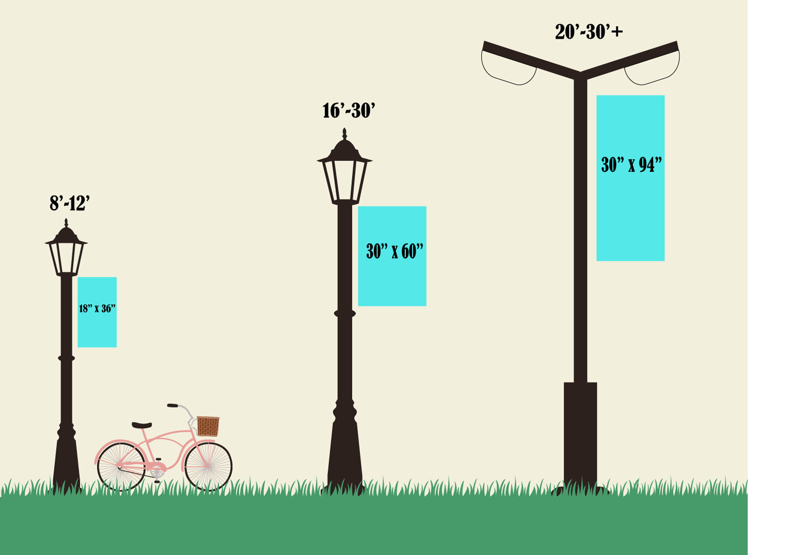 Small Holiday Lamp Post Flags | 18” x 36” Canvas Banner | Displays2Go