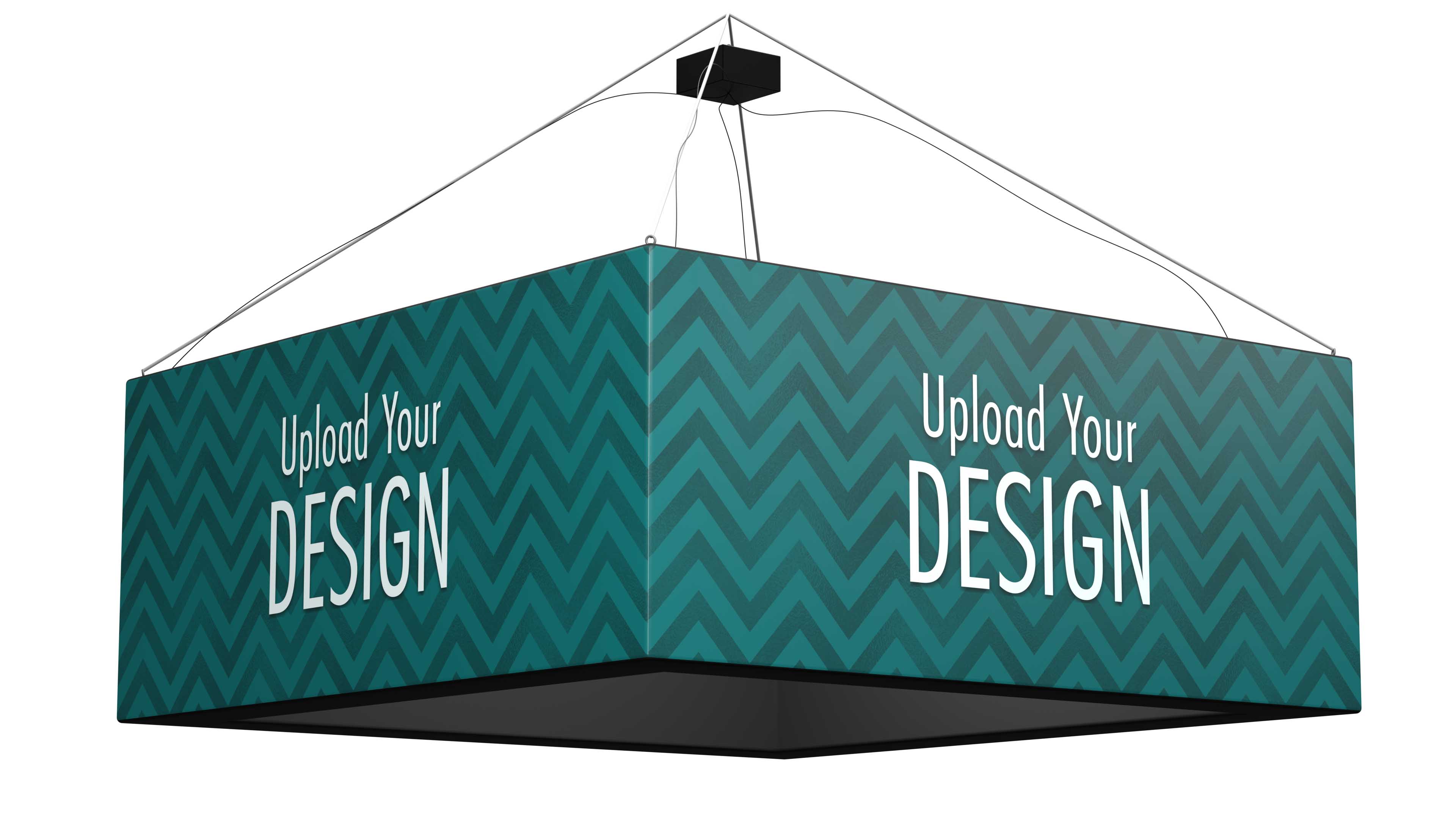 10' Overhead Hanging Light Box Square Sign | 3D Border Design | Displays2Go